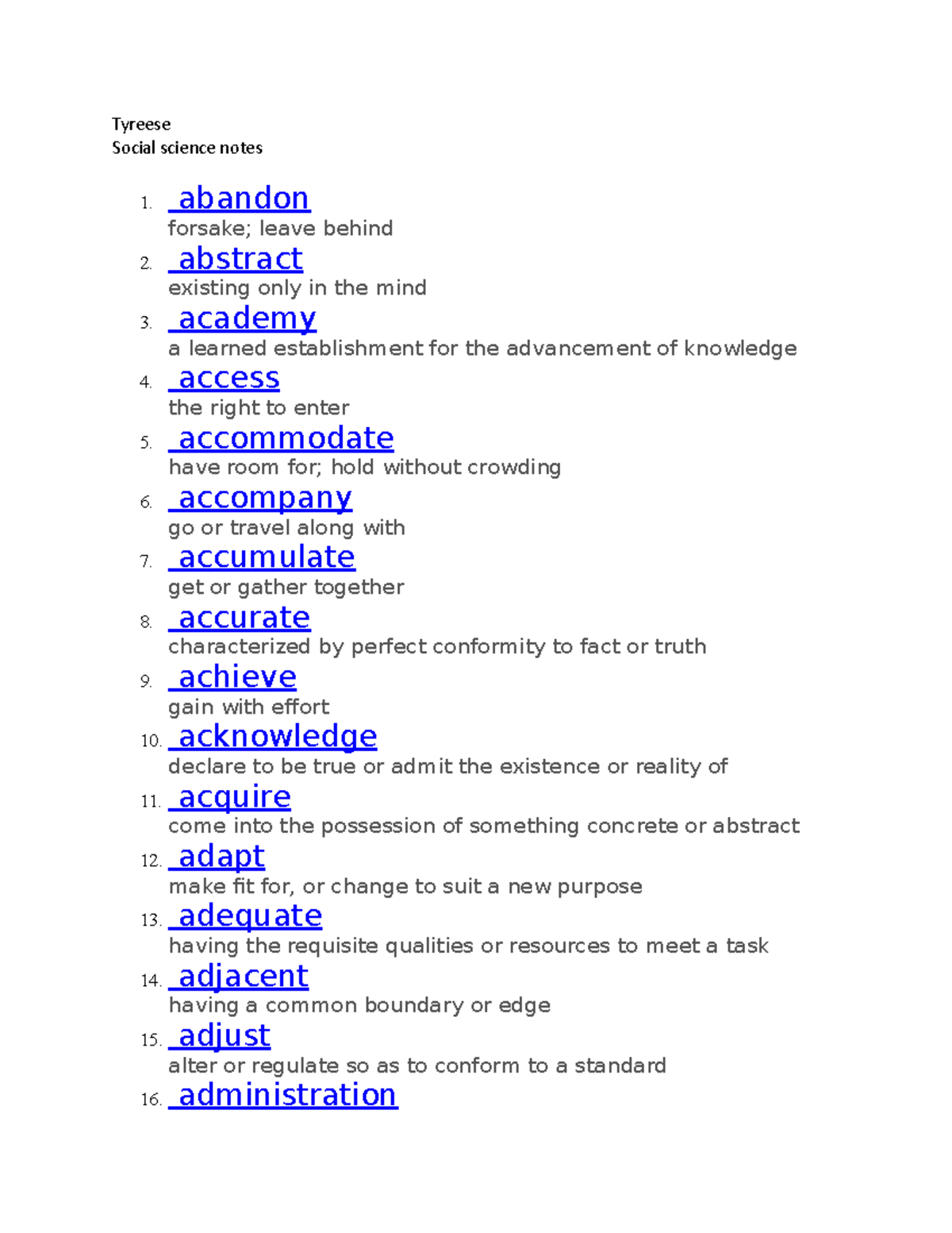 Science 33 - good notes used for quizzes and test helped me out ...