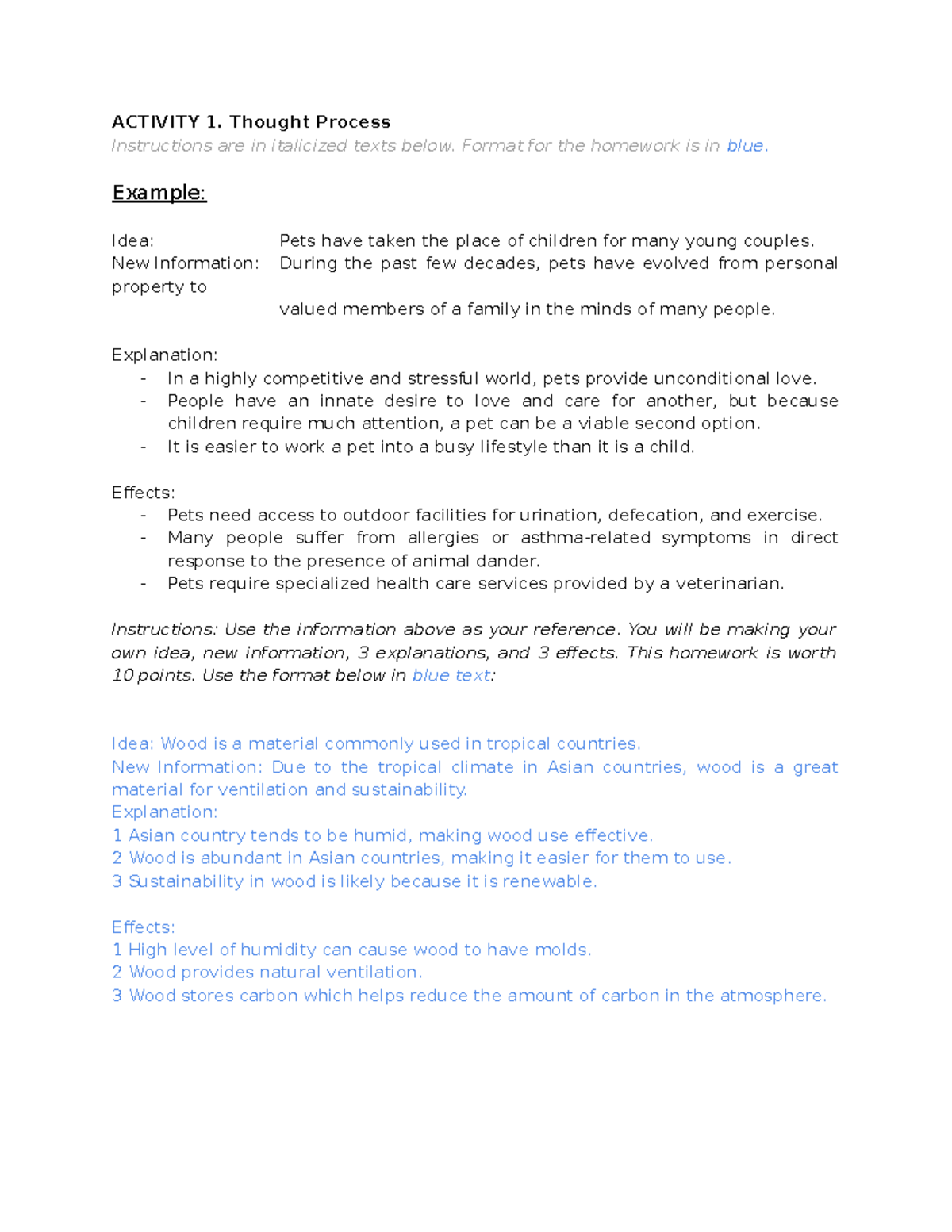 Activity 1. Thought Process - ACTIVITY 1. Thought Process Instructions ...