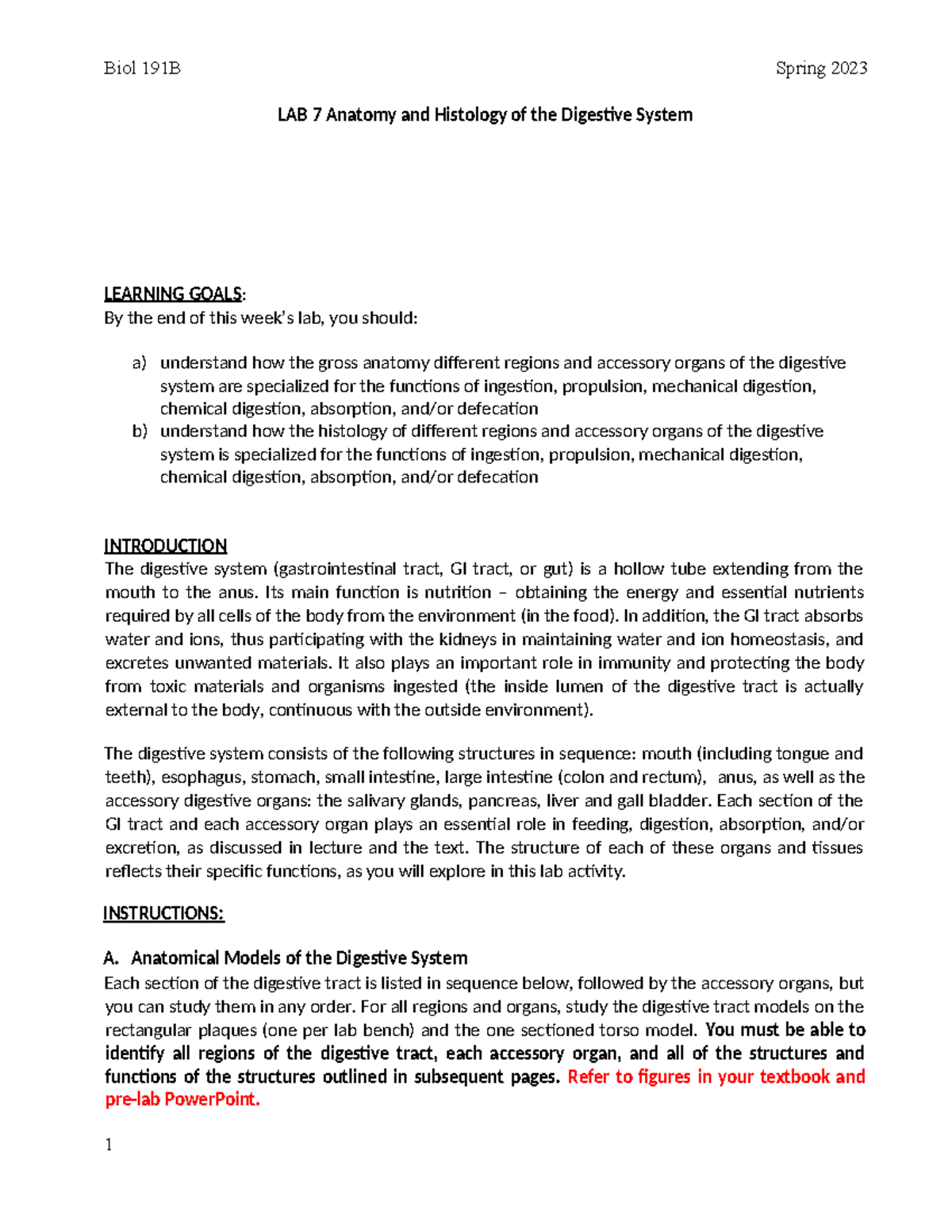 Lab 7 Digestive Anatomy-6 - LAB 7 Anatomy and Histology of the ...