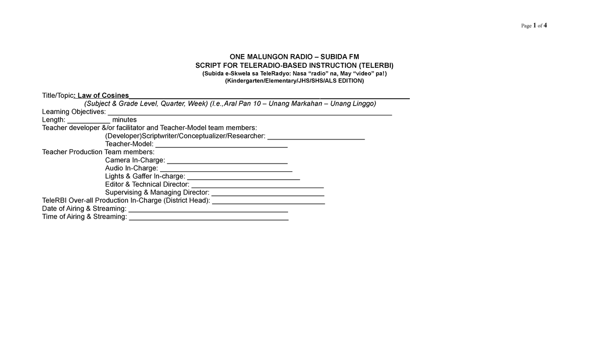OMR Tele RBI Script Math9 Quarter 4 Week 7 - ONE MALUNGON RADIO ...