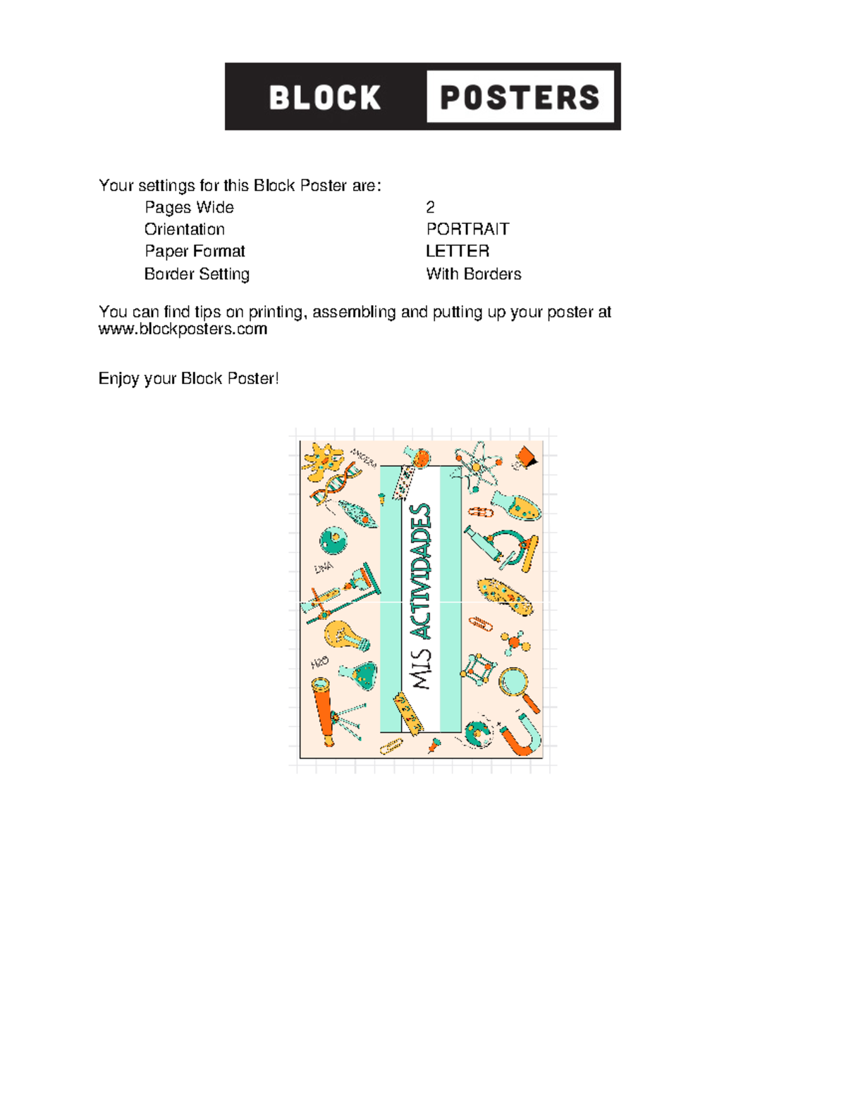 Blockposter-054906 - Español - Your settings for this Block Poster are ...