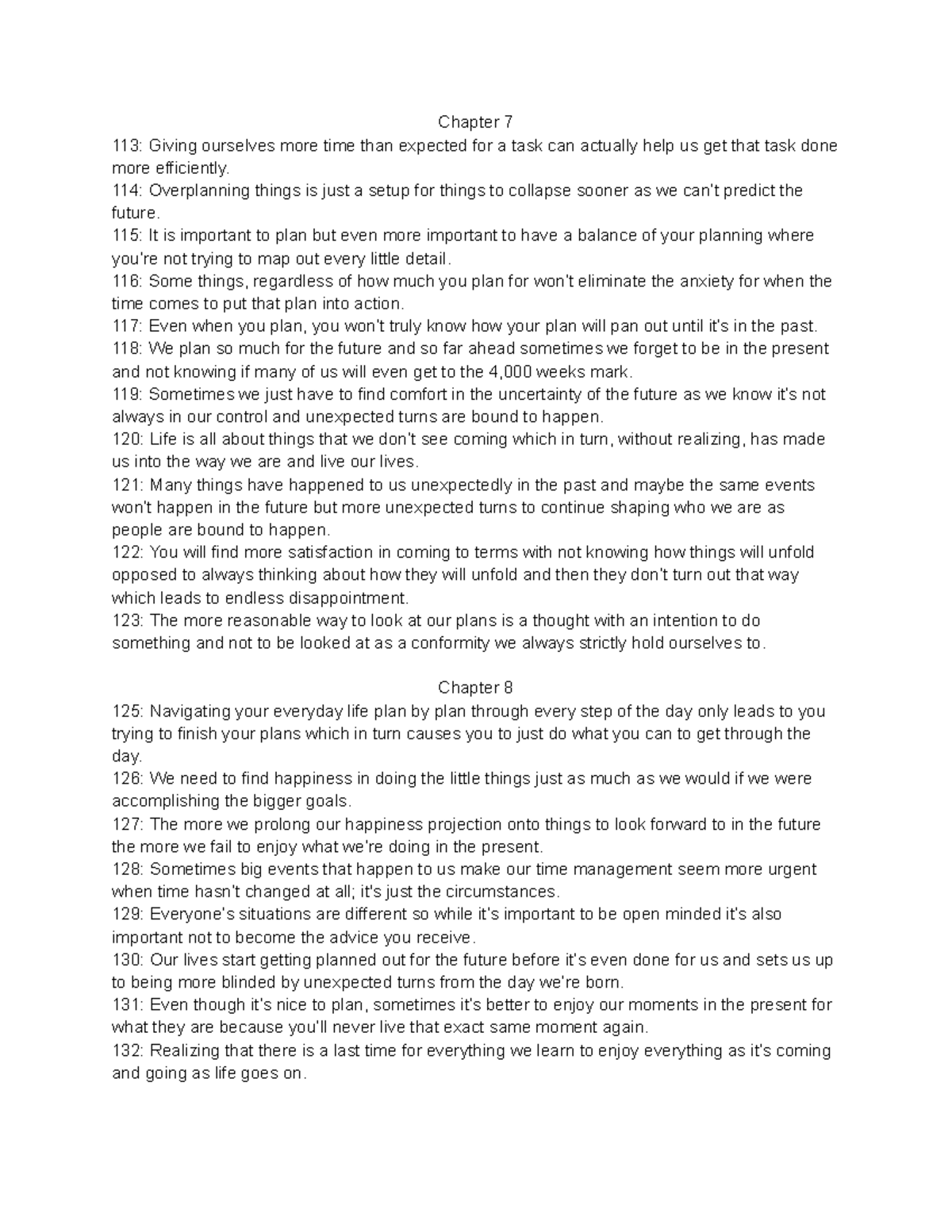 4,000 weeks Chapters 7-12 - Chapter 7 113: Giving ourselves more time than expected for a task ...