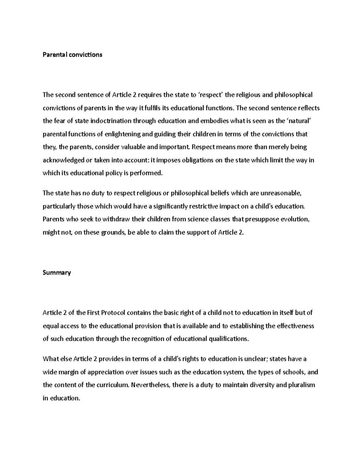 Parental convictions - Human Rights Law Directions - Parental ...