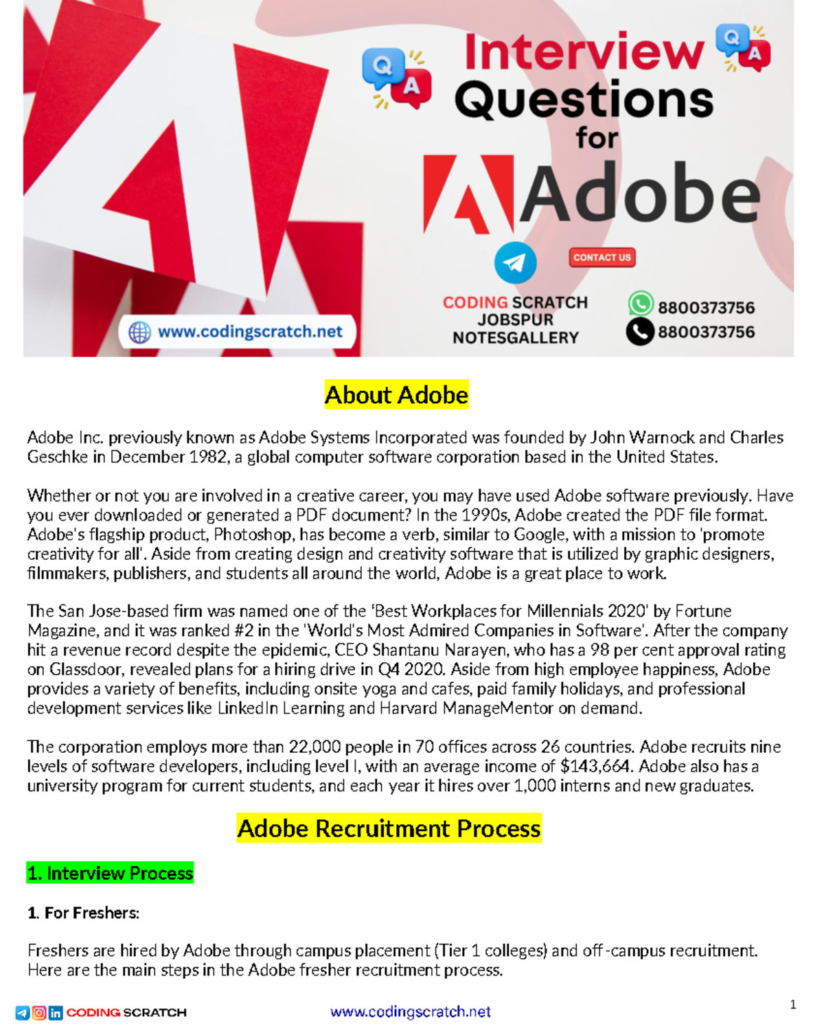 About Adobe - Interview questions - About Adobe Adobe Inc. previously known as Adobe Systems ...