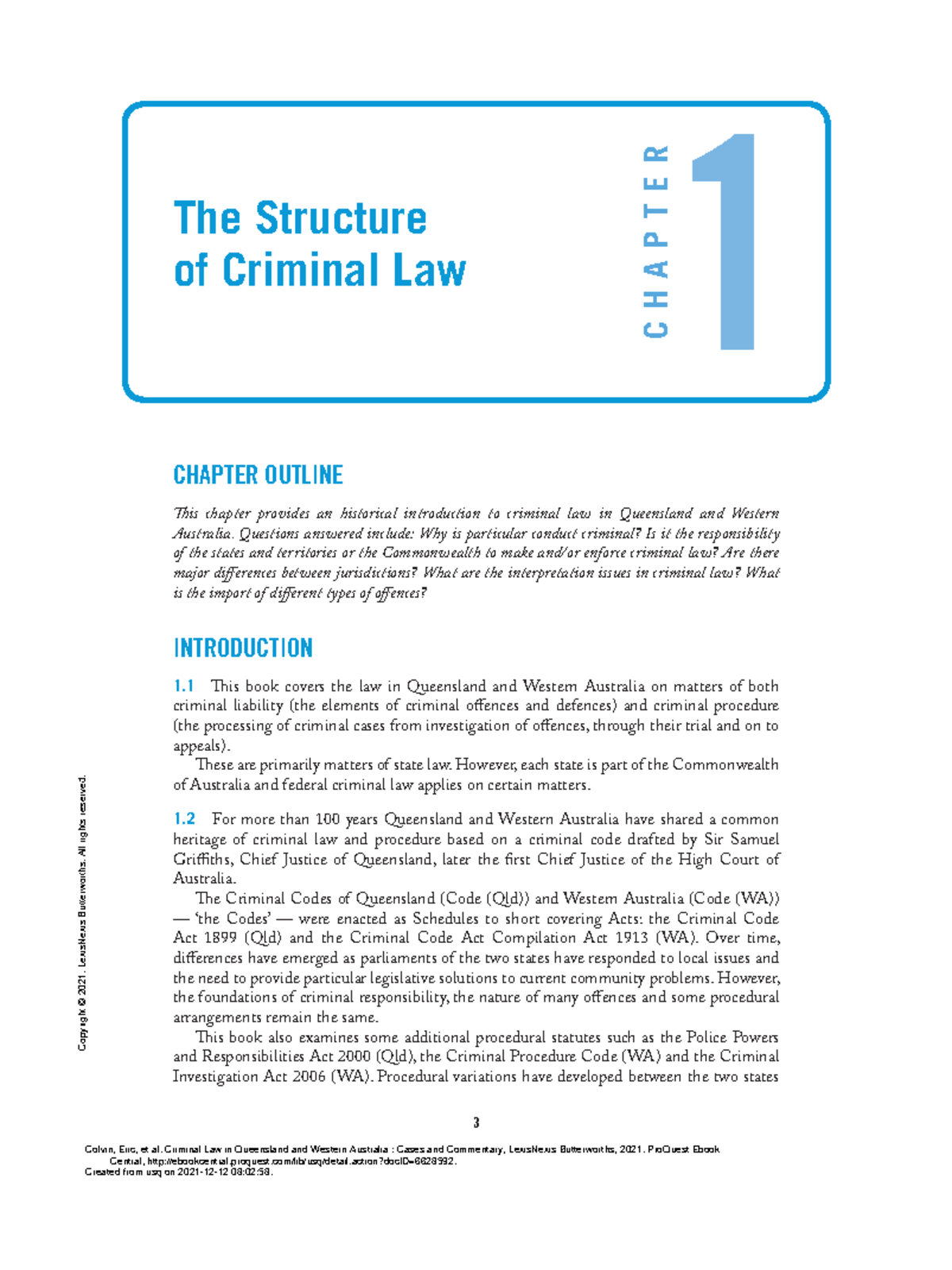 Chapter 1 - LAW - C H A P T E R 3 1 CHAPTER OUTLINE is chapter provides an historical ...