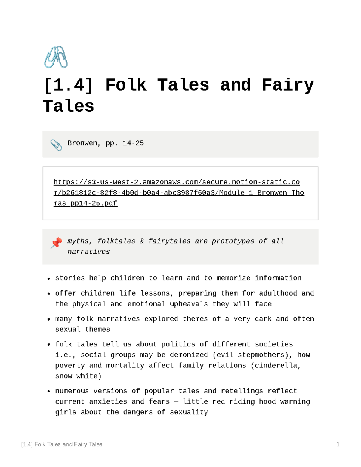 1 - Module 1 Folk Tales and Fairy Tales - 🖇 [1] Folk Tales and Fairy ...