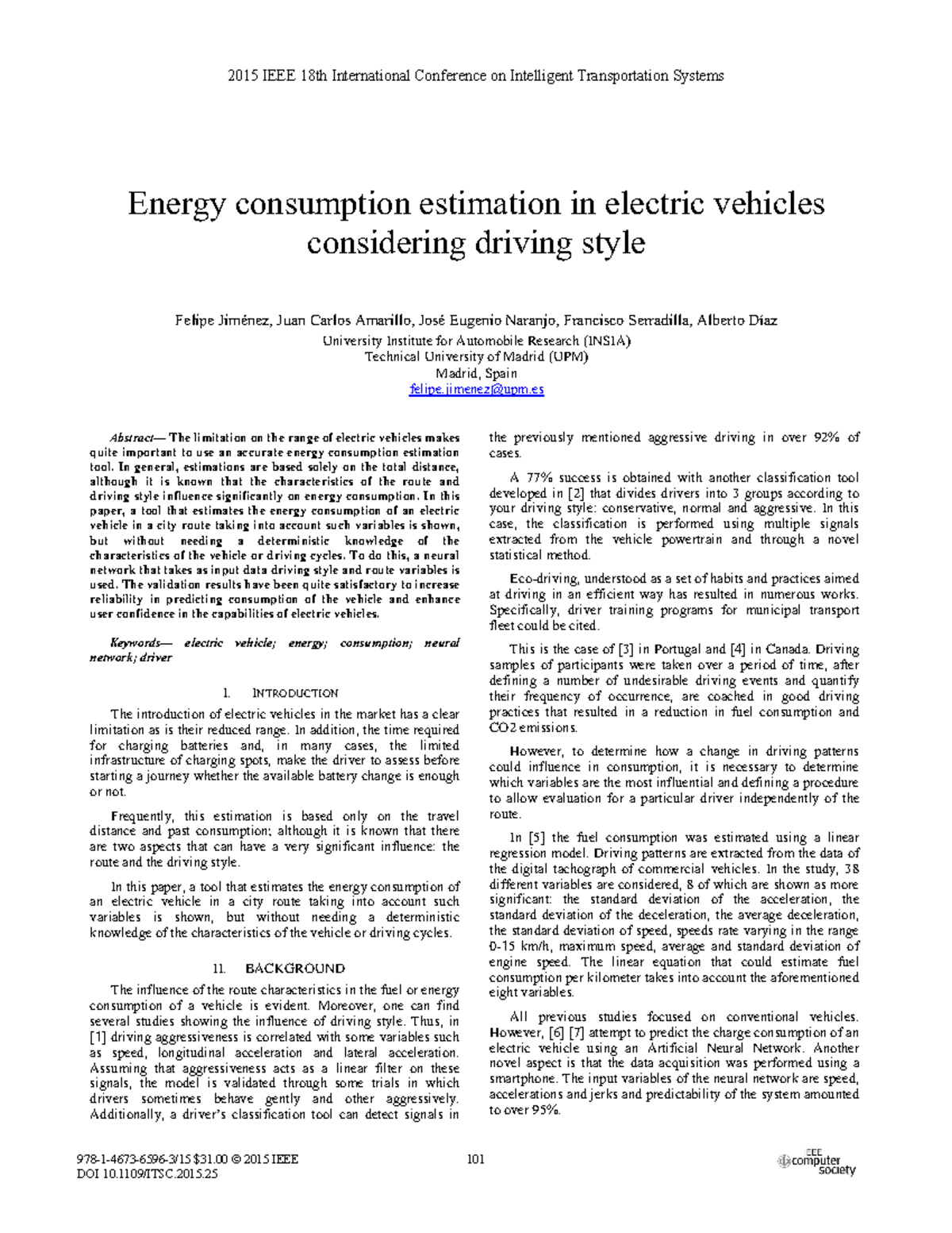 Energy consumption estimation in electric vehicles considering driving ...