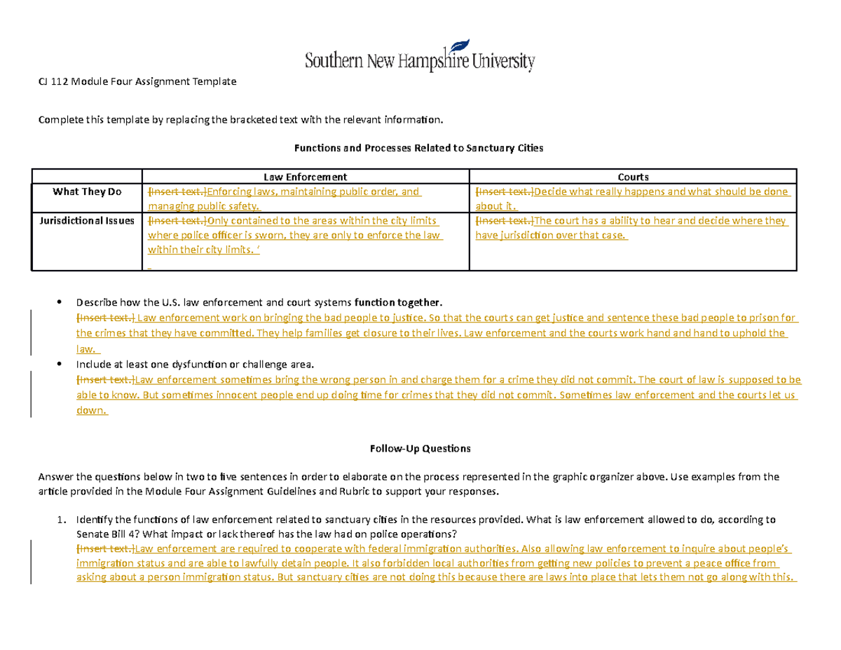 CJ 112 Module Four Assignment Template - CJ 112 Module Four Assignment ...