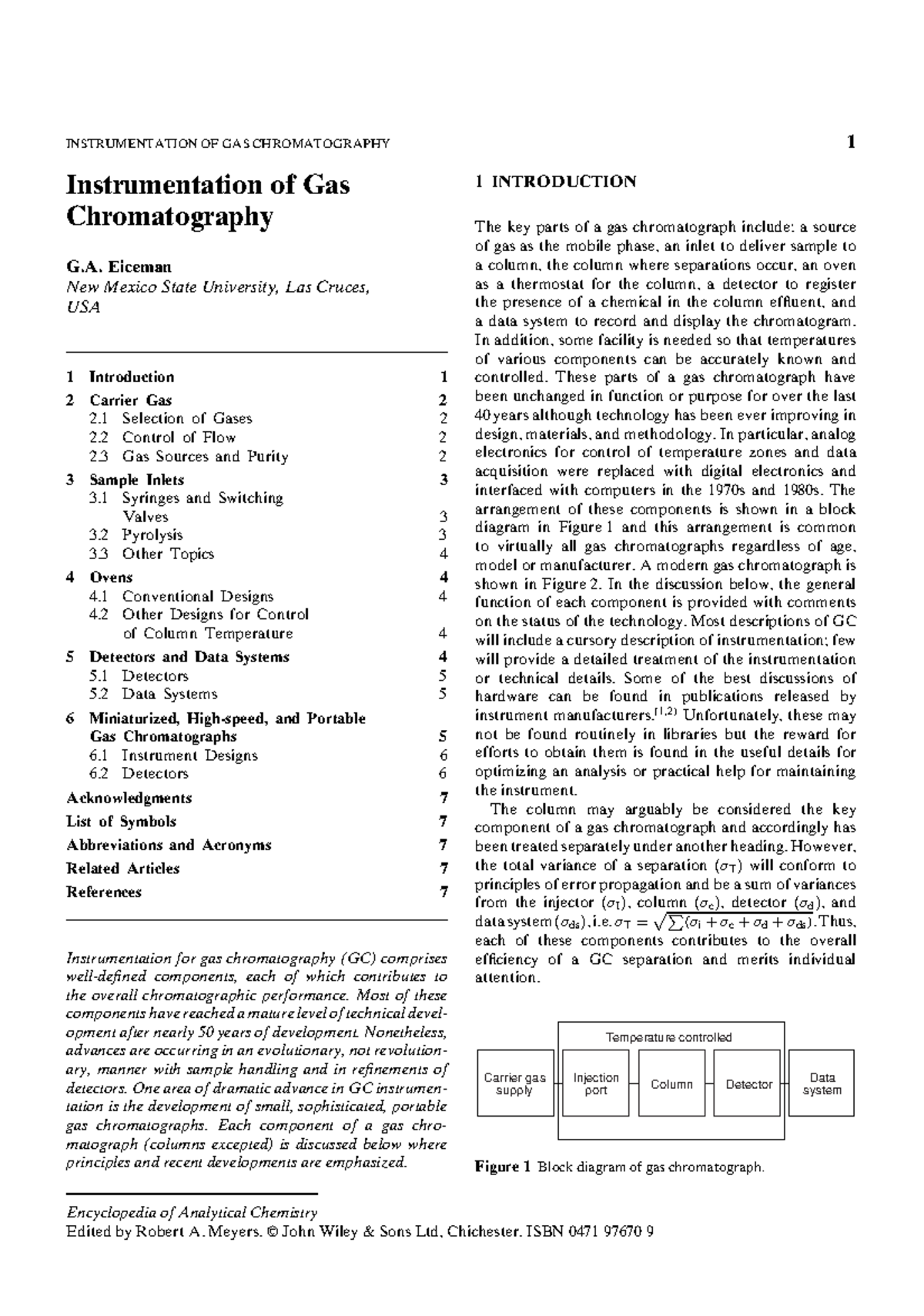 Instrumentation OF GAS Chromatography - INSTRUMENTATION OF GAS ...