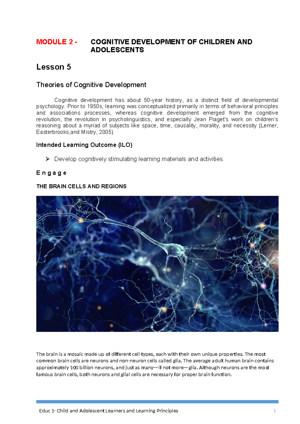 Module 2 Educ 1 - Give us more information about certain topics ...