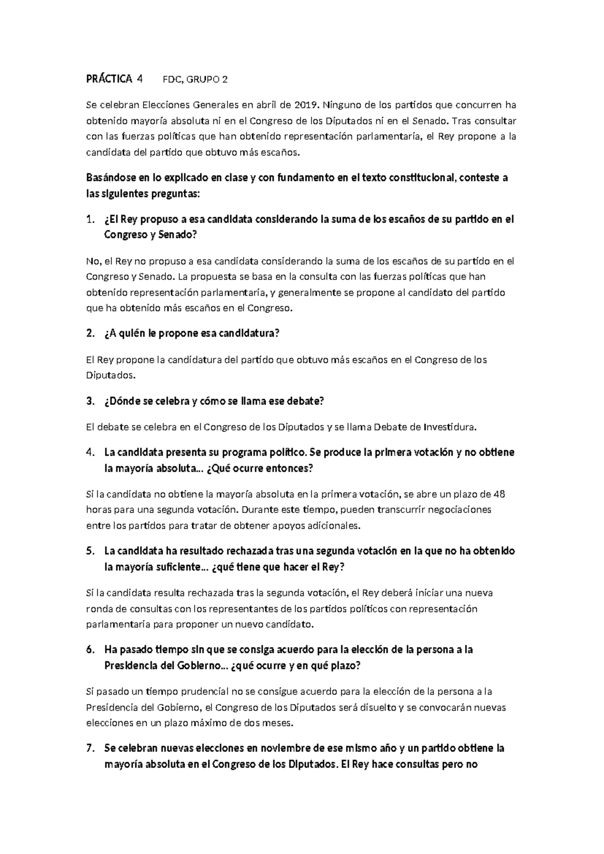 Práctica 4 FDC - PRÁCTICA 4 FDC, GRUPO 2 Se celebran Elecciones ...