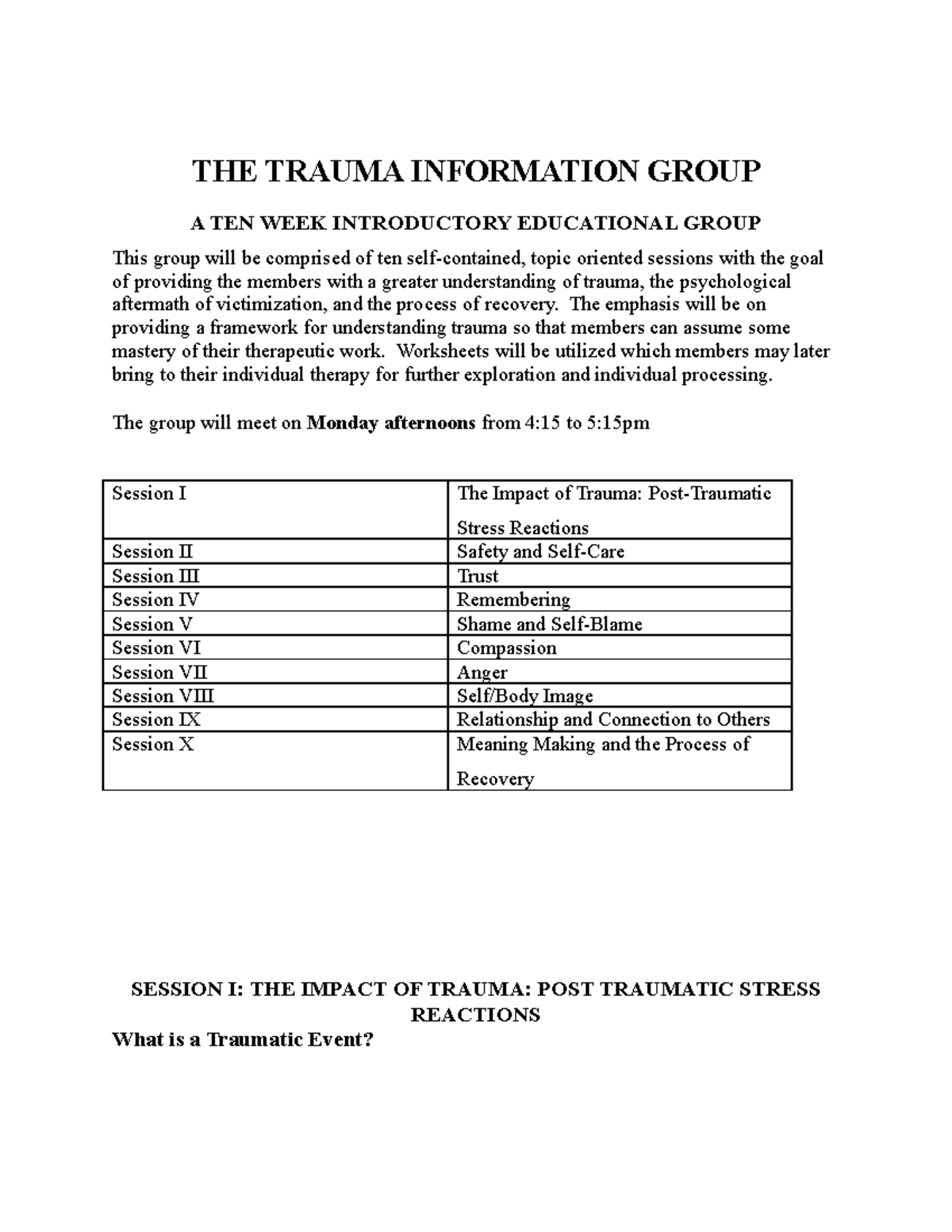 TIGworksheets - TiG work sheets trauma - THE TRAUMA INFORMATION GROUP A ...