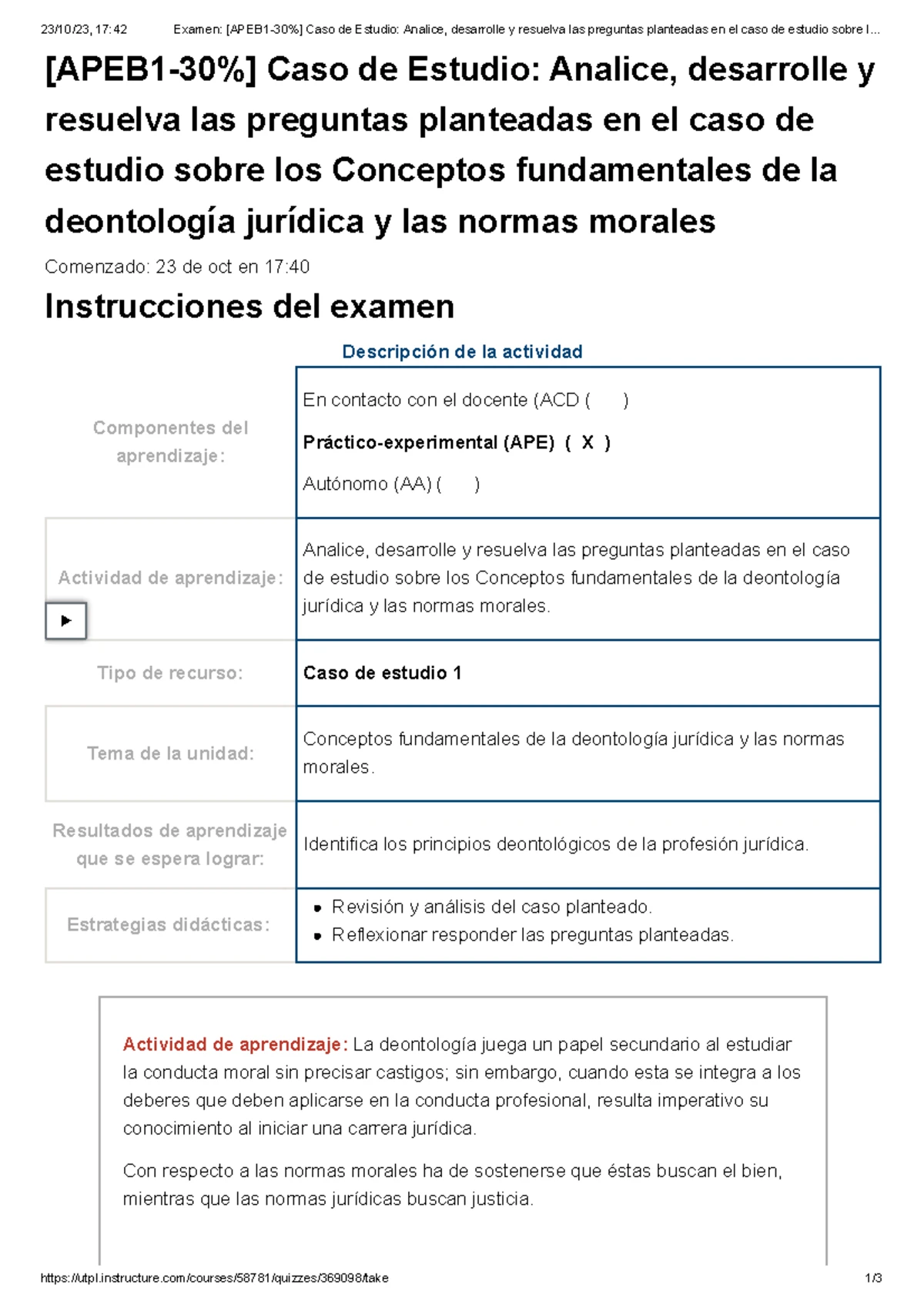 [APEB 1-15%] Ejercicio práctico 2 Establezca los elementos técnicos que se emplean en un buen ...