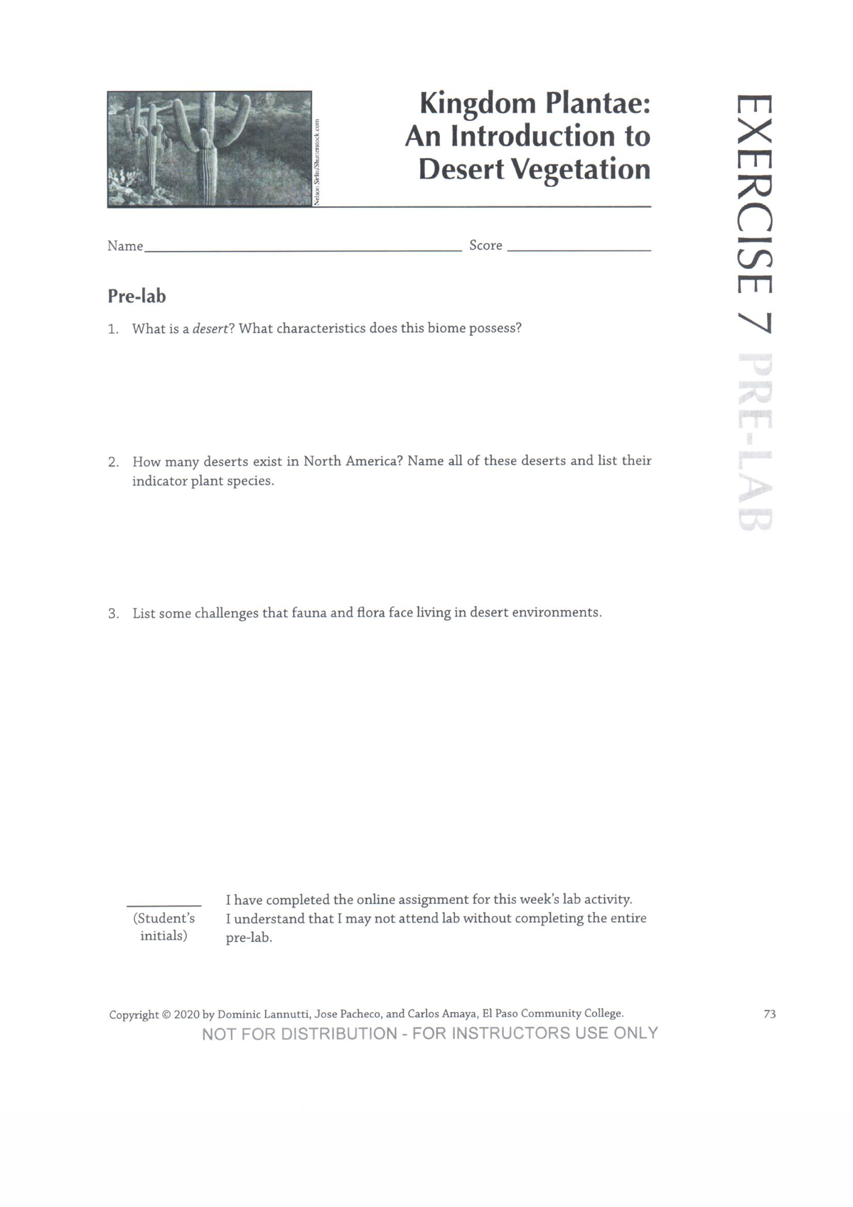 Desert Plant Lab part 1 - practice materials - Kingdom Plantae: An ...
