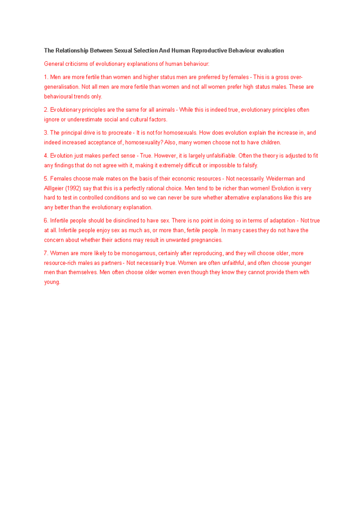 The Relationship Between Sexual Selection And Human Reproductive ...