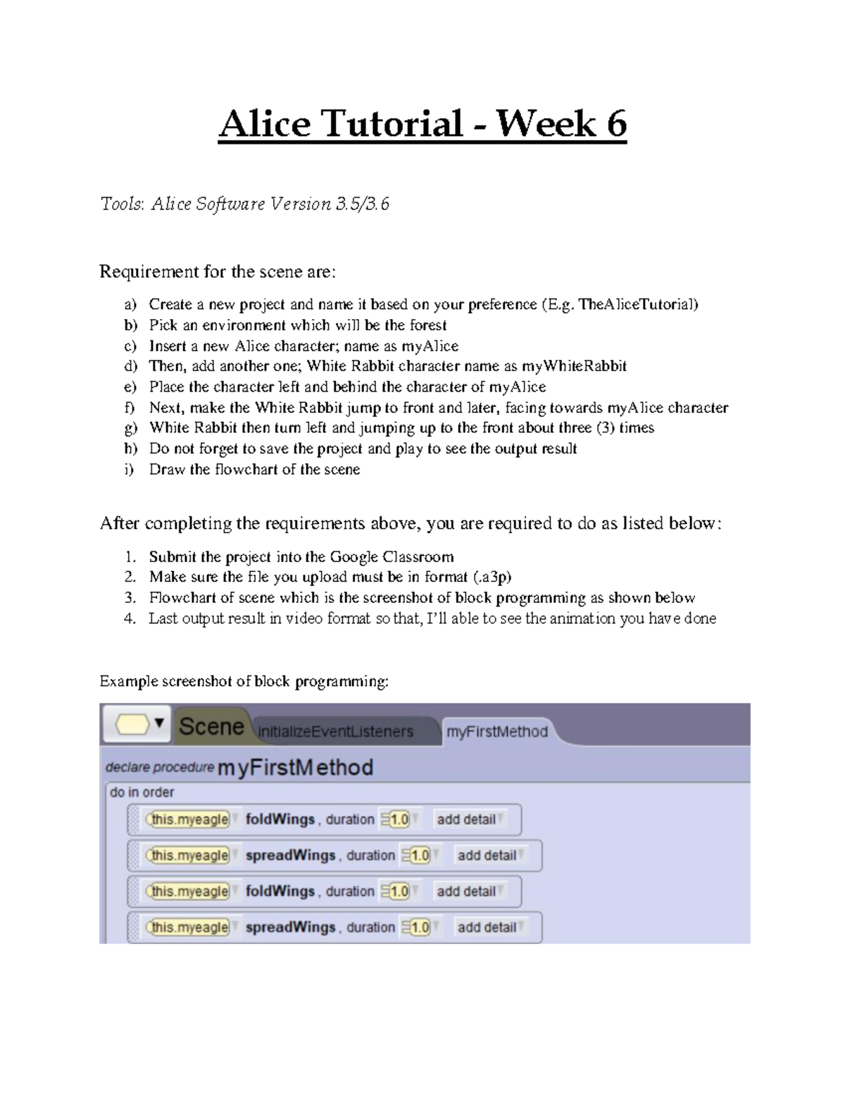 cs116 Alice Tutorial Week 6 - models animations - Alice Tutorial - Week ...