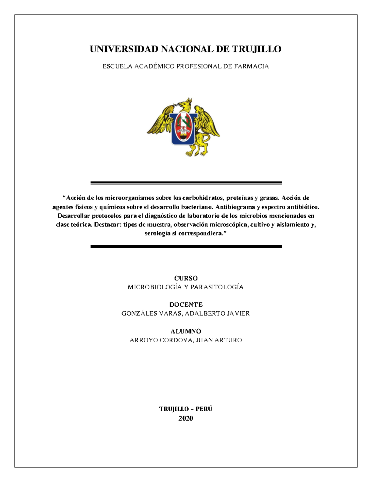 Microbiologia Y Parasitologia - Warning: TT: undefined function: 32 Warning: TT: undefined ...