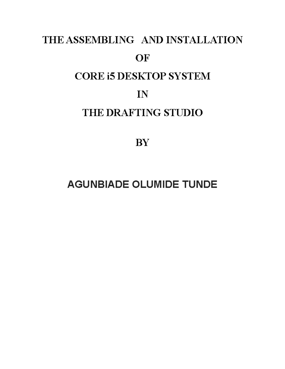 THE Assembling AND Installation OF CORE - THE ASSEMBLING AND ...