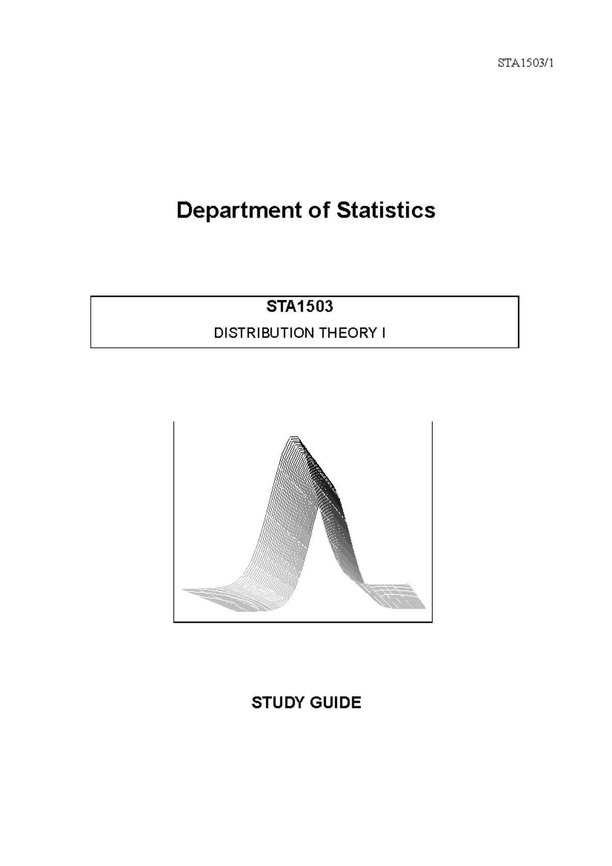 Sta1503 001 2014 4 b note - STA1503/ Department of Statistics STA ...