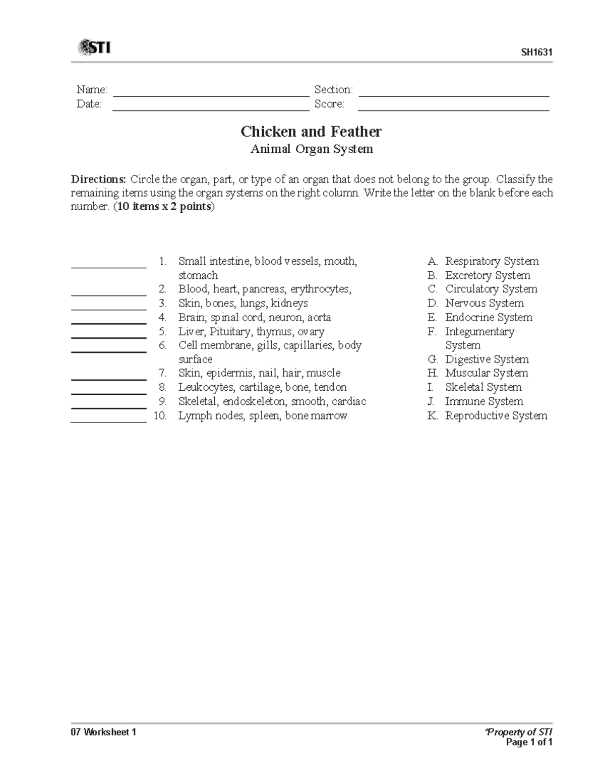 SH1631 - Earth and Life Science 07 Worksheet 1 - SH 07 Worksheet 1 ...