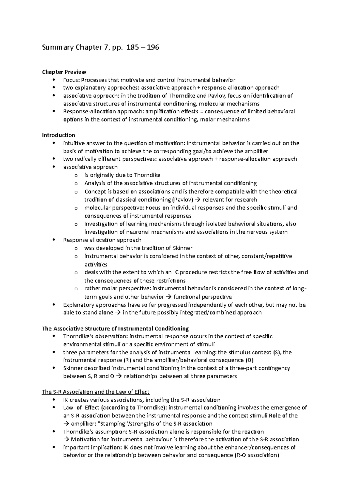 Summary Chapter 7 - Motivation and control processes - Summary Chapter ...