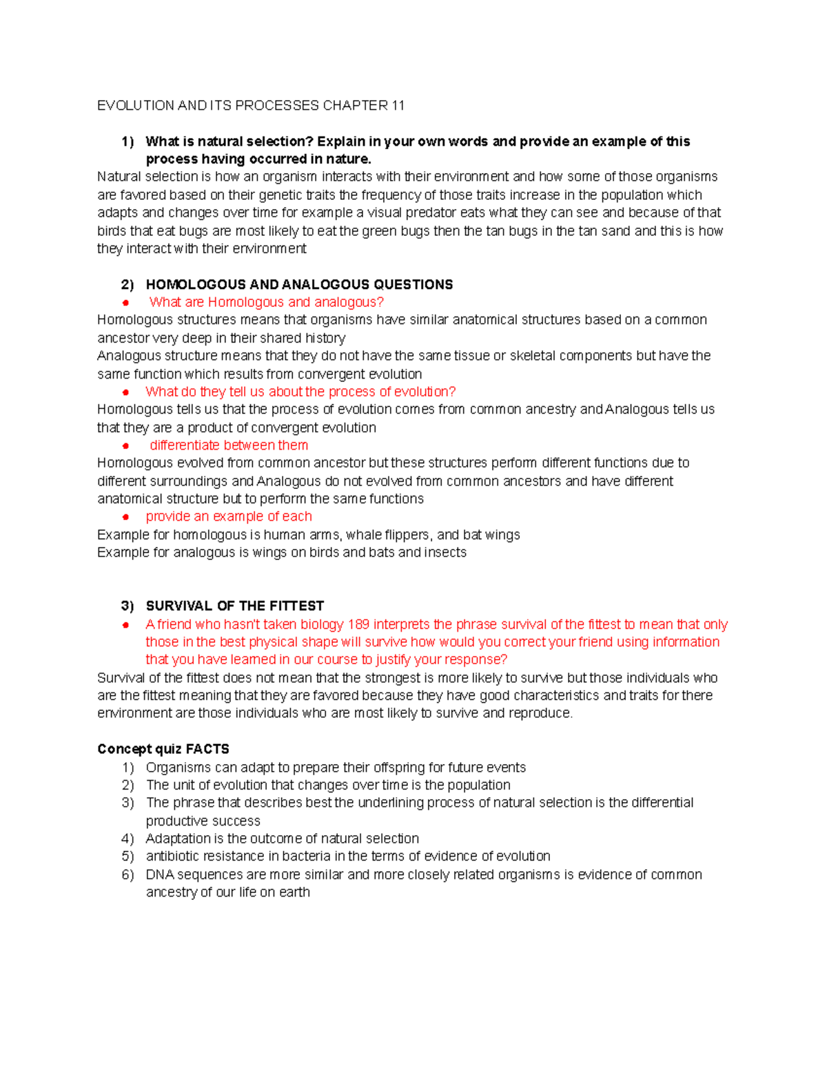 Evolution and it's Processes ch 11 - EVOLUTION AND ITS PROCESSES ...