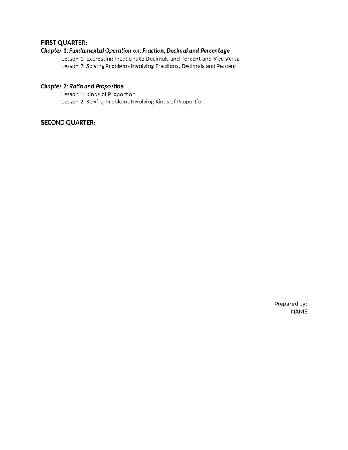 BUS. MATH BOW - BSEd Mathematics - FIRST QUARTER: Chapter 1 ...