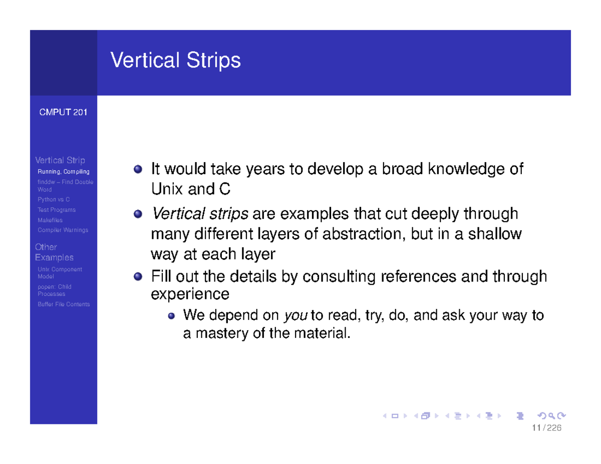 Slides 11 - 43 - CMPUT 201 Vertical Strip Running, Compiling finddw ...
