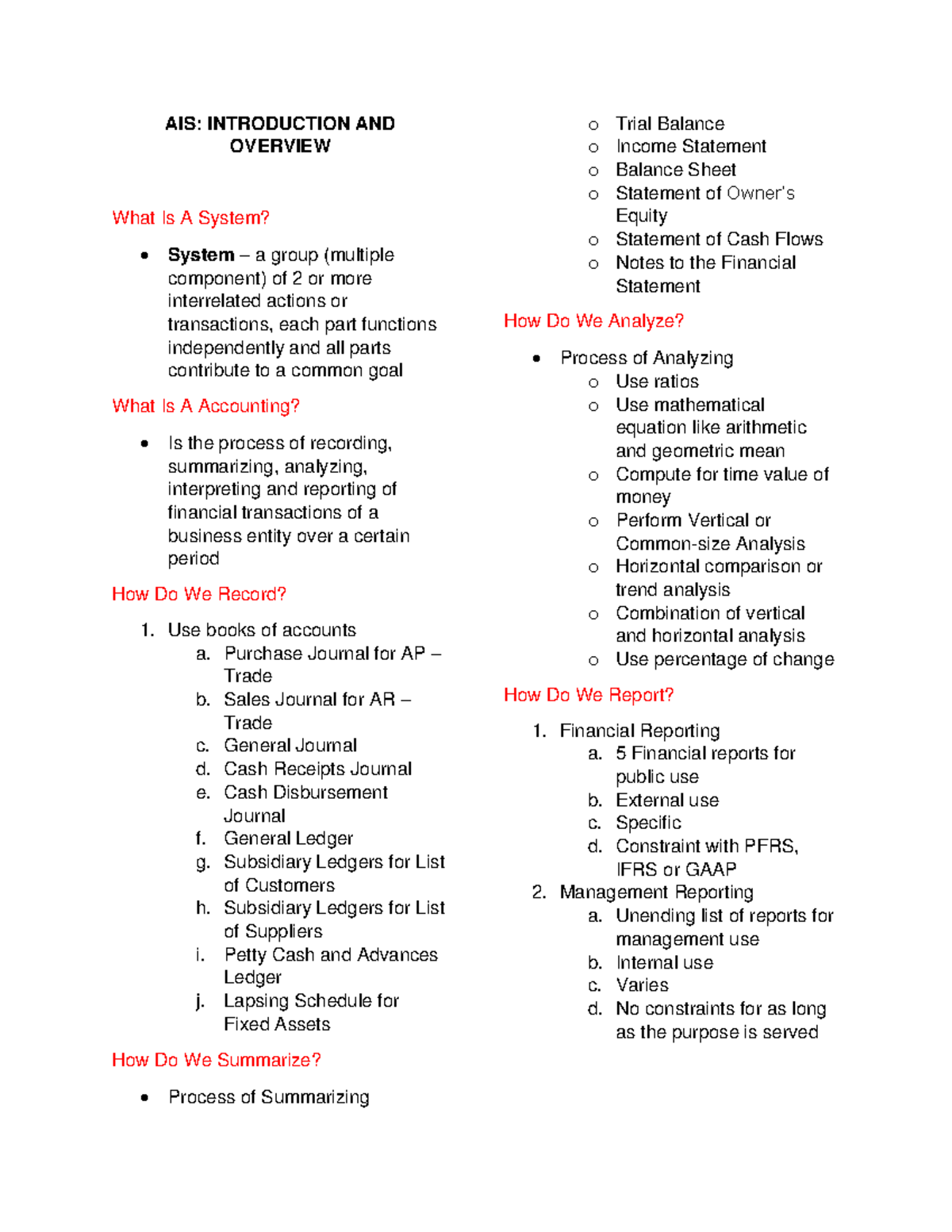 Accounting Information System-Introduction And Overview - AIS ...
