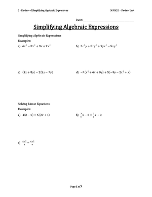 Grade 10 Math Formula Sheet - Studocu