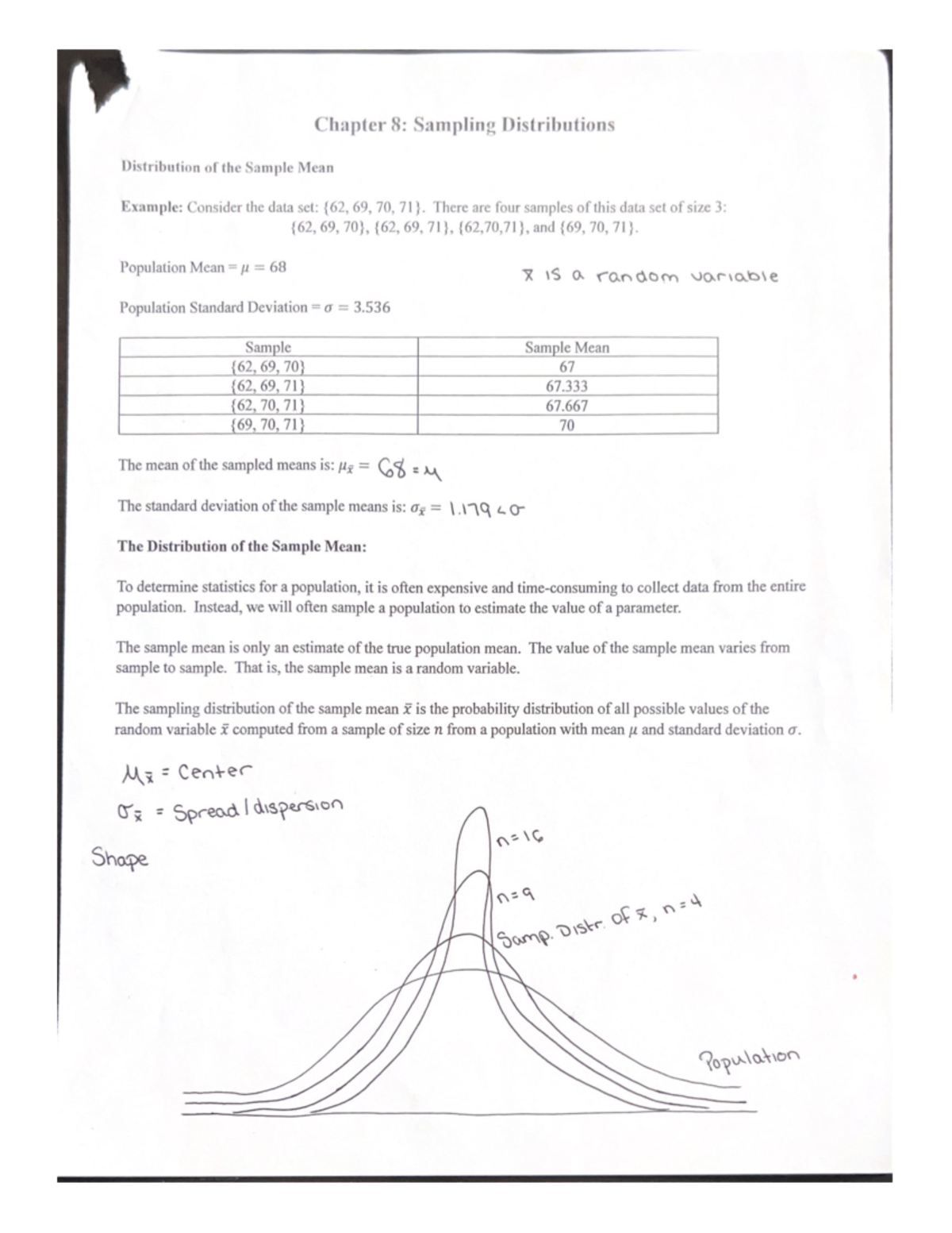 Math 246, Chapter 8 Sampling Distributions - MATH246 - Studocu