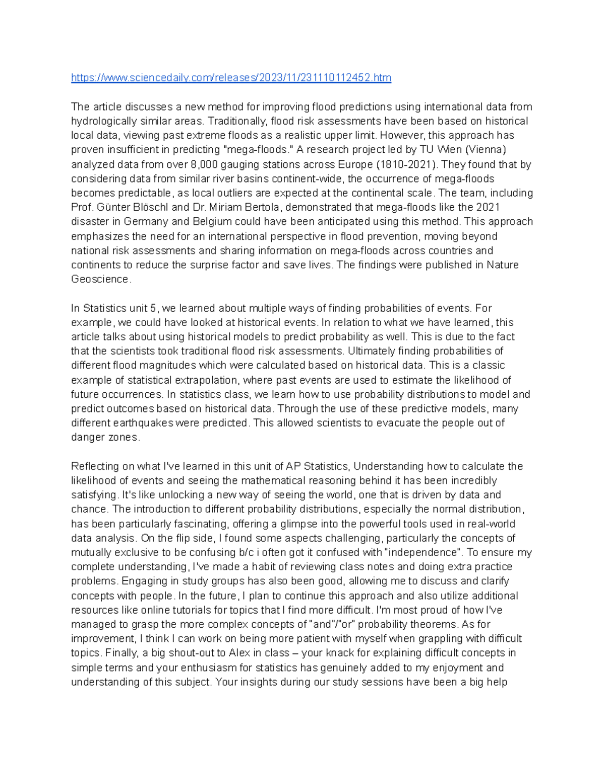 Stat Current event CH 6 - sciencedaily/releases/2023/11/231110112452 ...