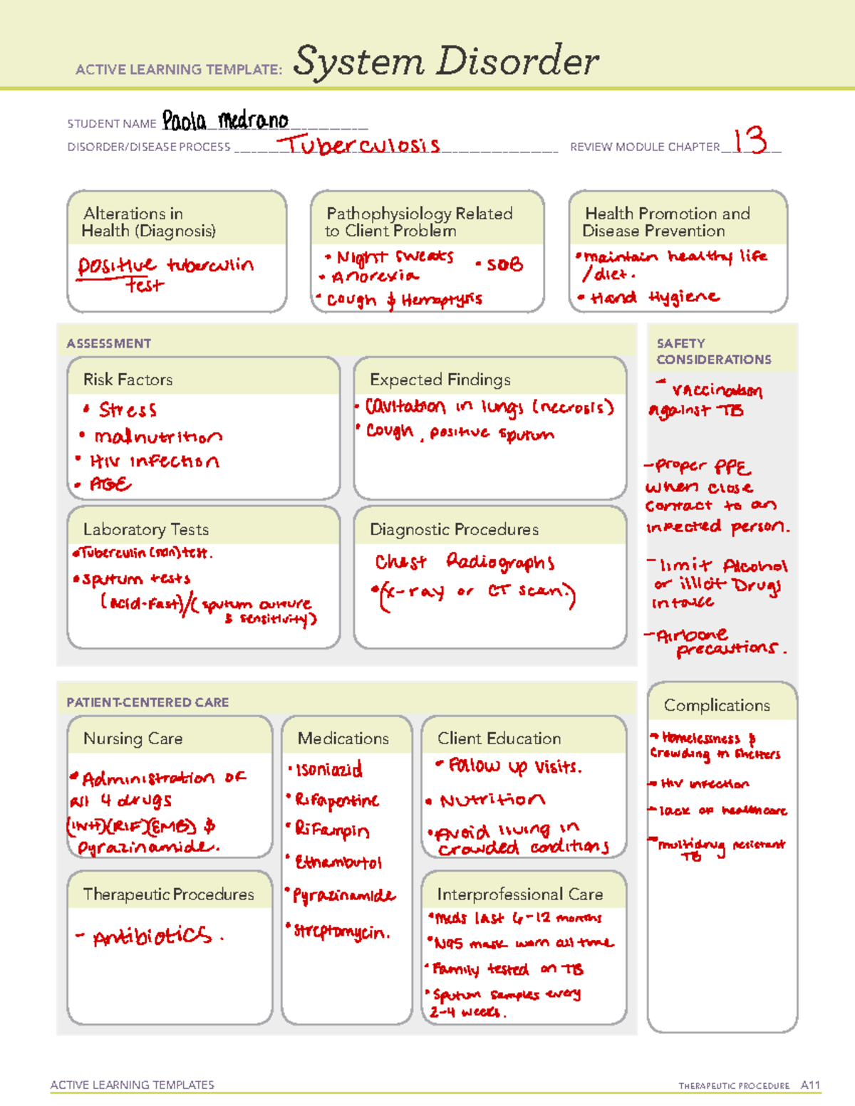 System disorder - ACTIVE LEARNING TEMPLATES THERAPEUTIC PROCEDURE A ...