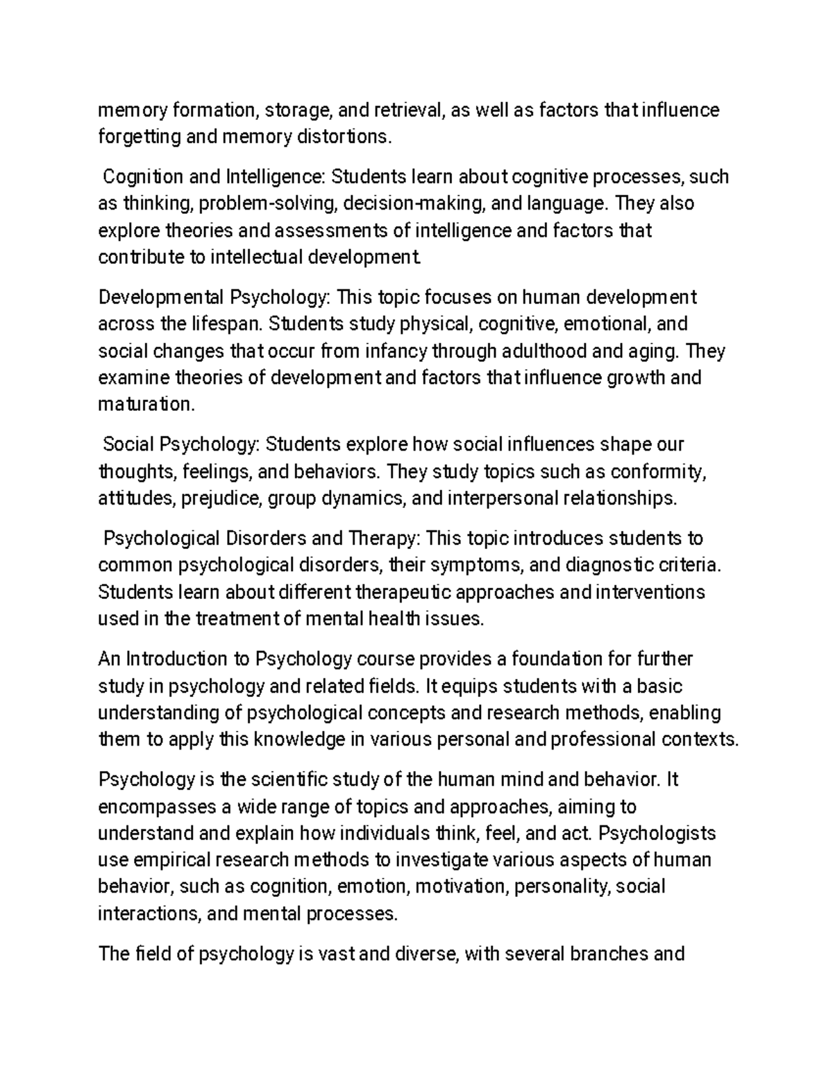 Introduction To Psychology-2 - memory formation, storage, and retrieval ...