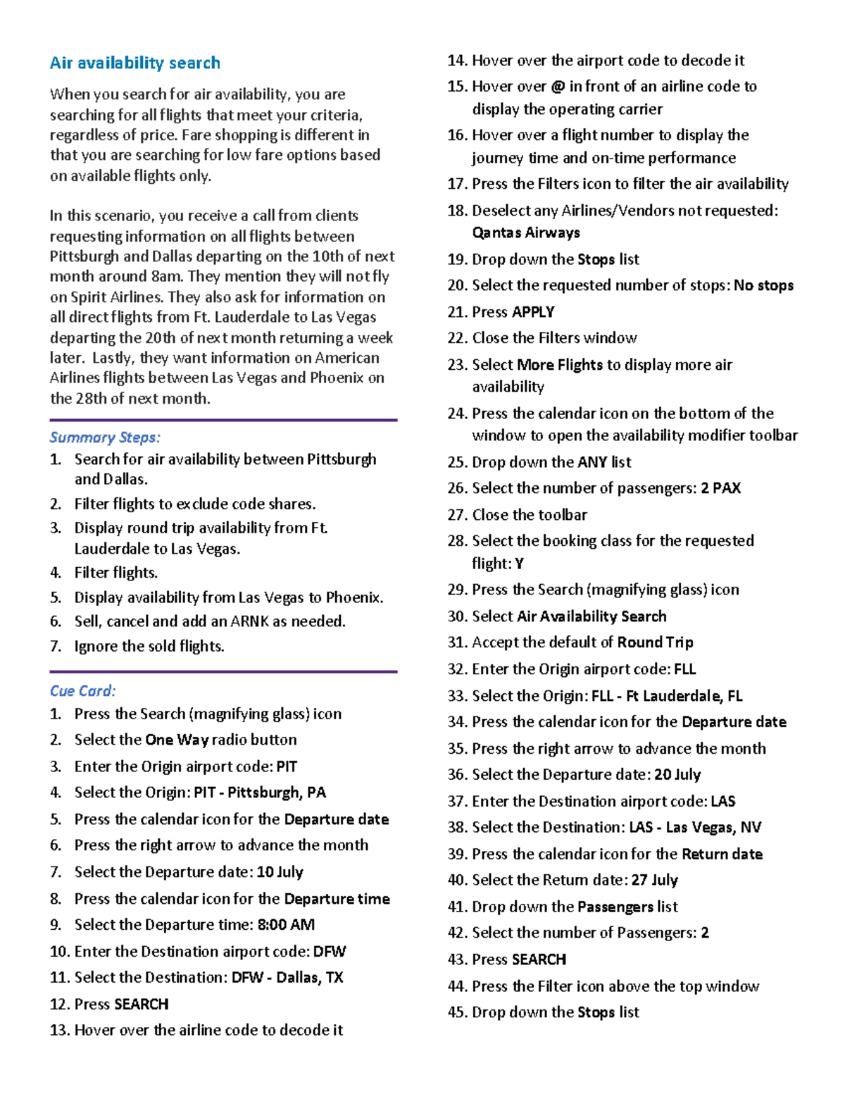 Air Availability Search 2 - Air availability search When you search for ...