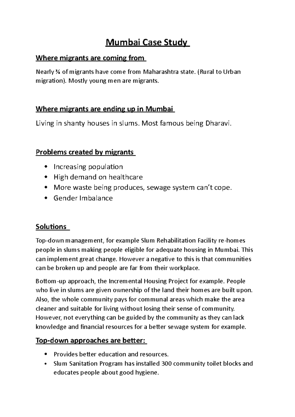 Mumbai Case Study for 20 - Mumbai Case Study Where migrants are coming ...