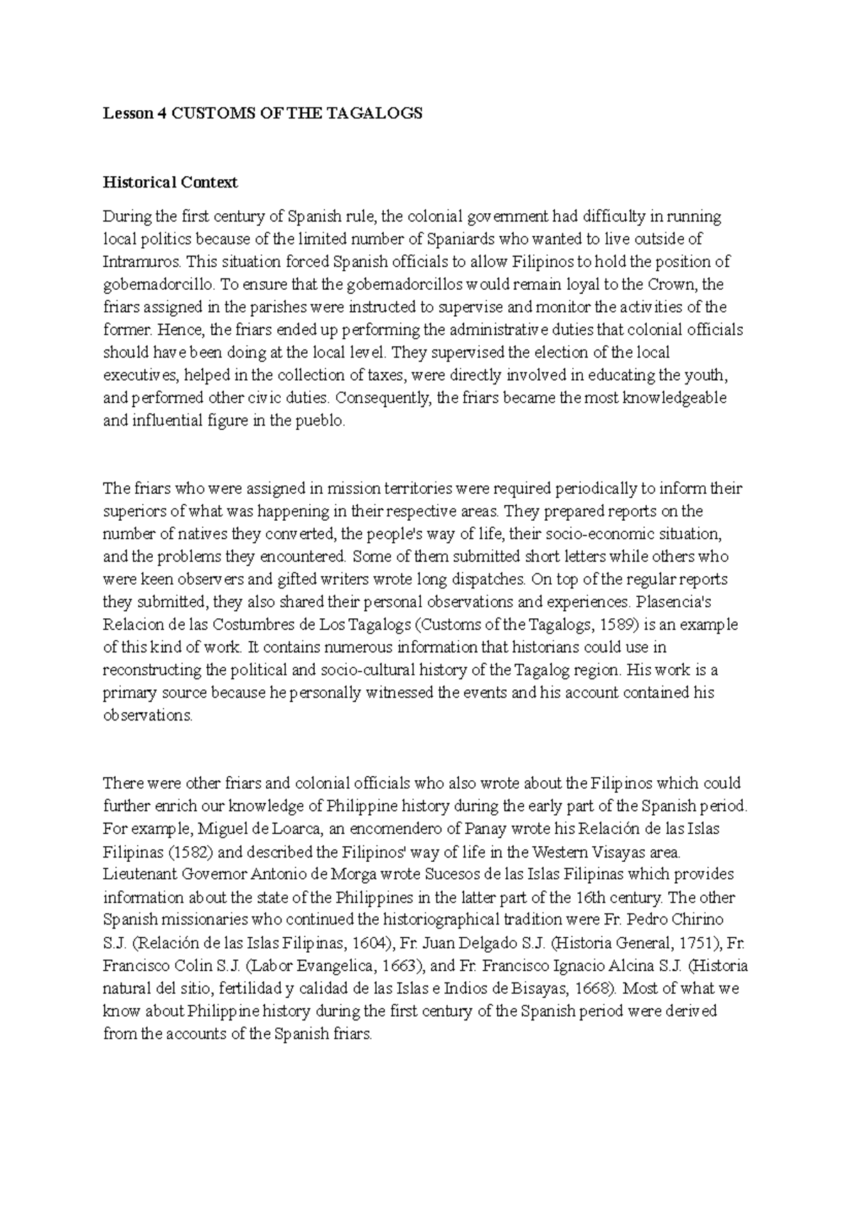 Custom OF THE Tagalog - I hope it could help - Lesson 4 CUSTOMS OF THE ...