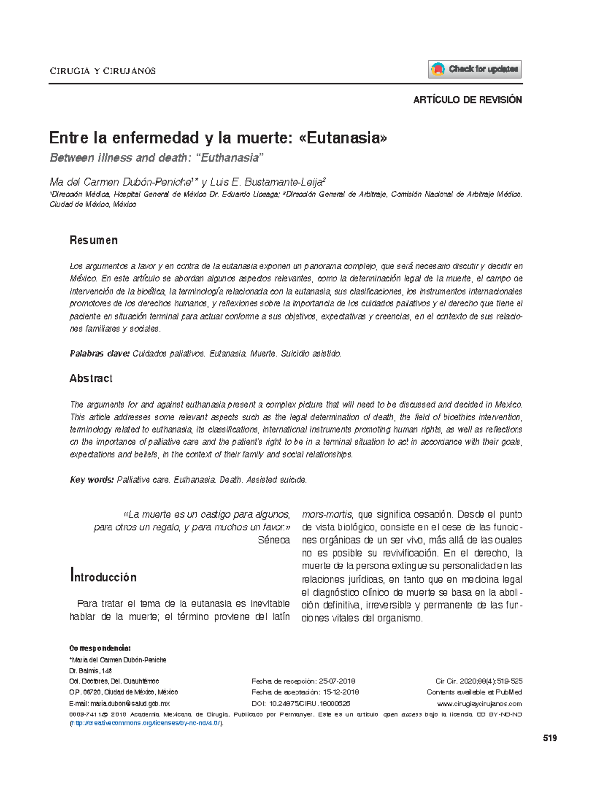 Dubón-Peniche et al. - 2020 - Entre la enfermedad y la muerte ...