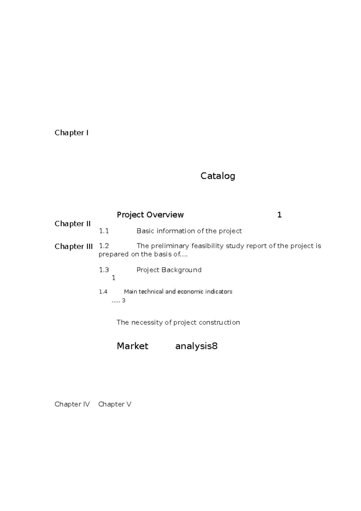 ENGR 210 Basic information of the project - Chapter I Chapter II ...