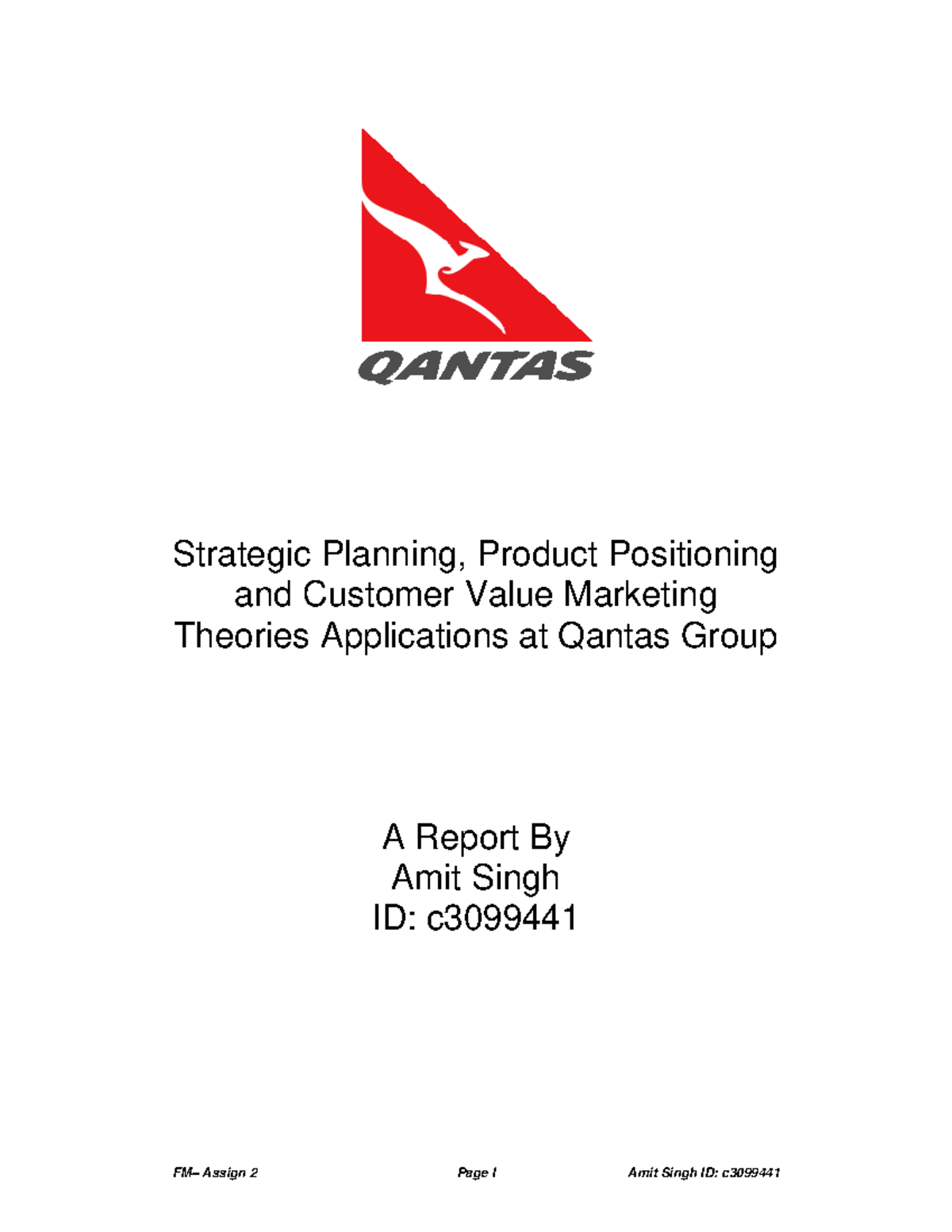 Strategic Planning Product Positioning and Customer Value at Qantas ...