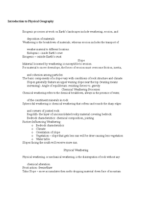 Introduction to Geography - Introduction to Geography “Physical and ...