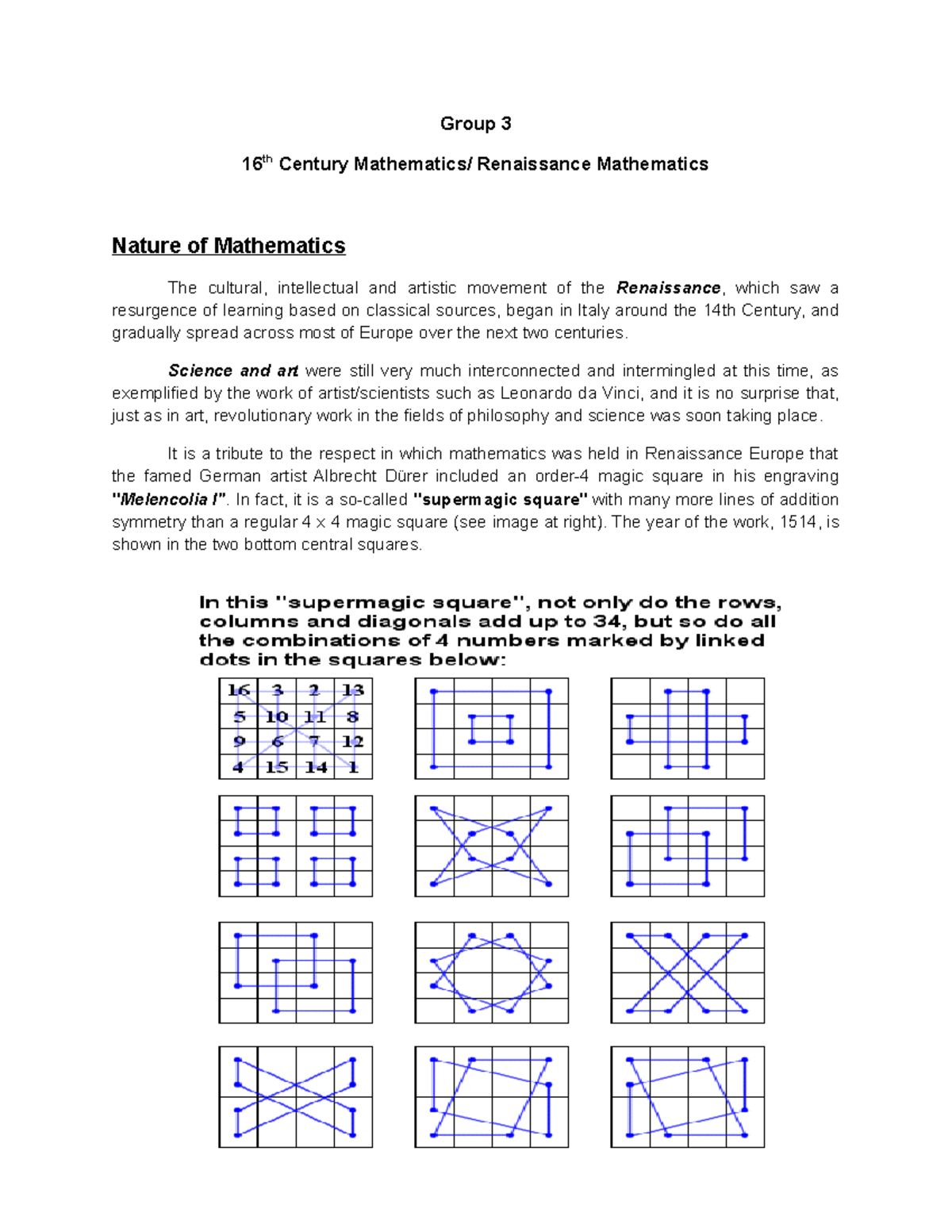 16th Century Mathematics - Group 3 16 th Century Mathematics ...