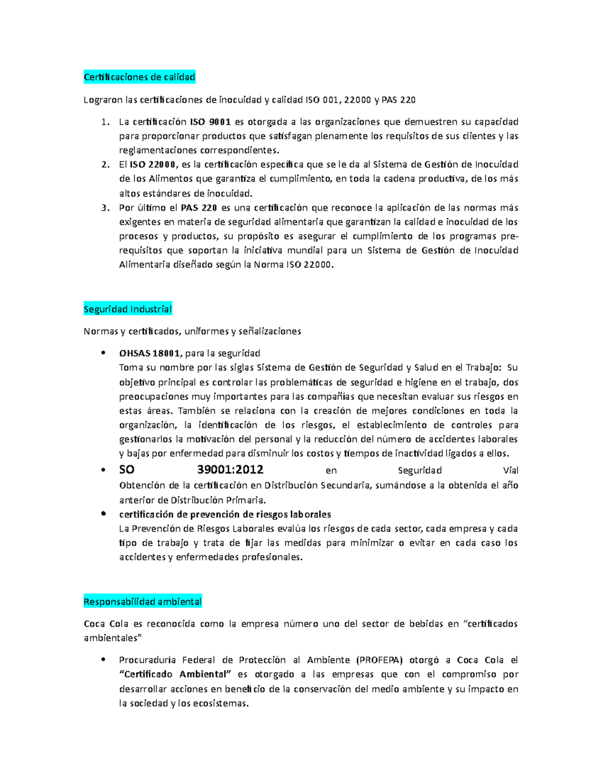 Certificaciones - efefef - Certificaciones de calidad Lograron las ...