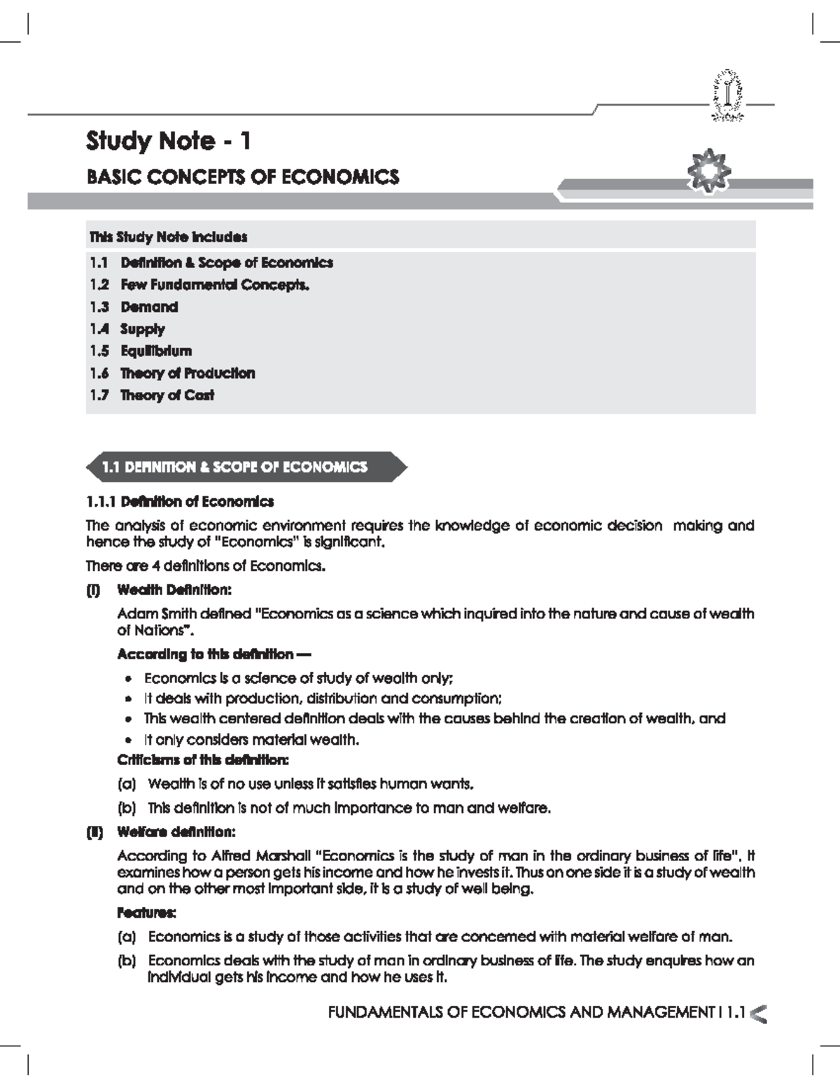Fundamentals of economics and management 1 - Certified Management ...