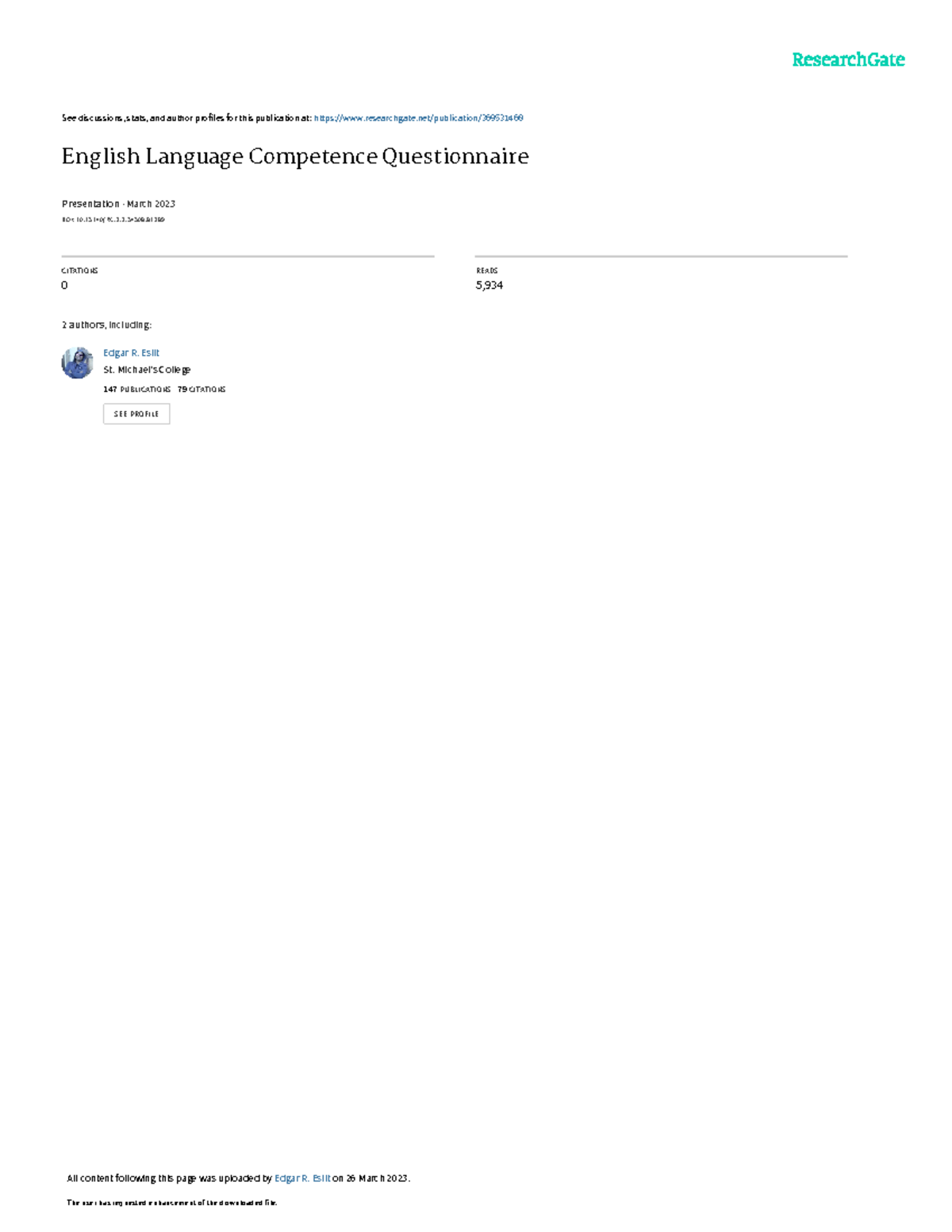 Language Competence Questionnaire 2023 - See discussions, stats, and ...