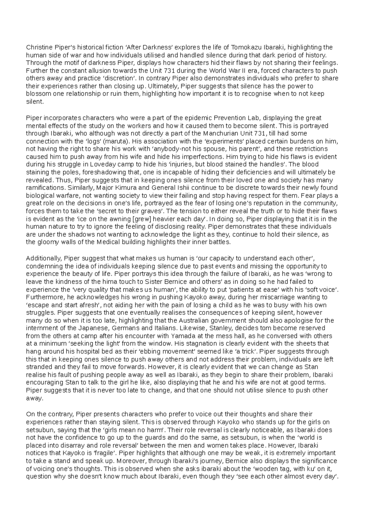 Christine Piper after darkness essay - Christine Piper’s historical ...