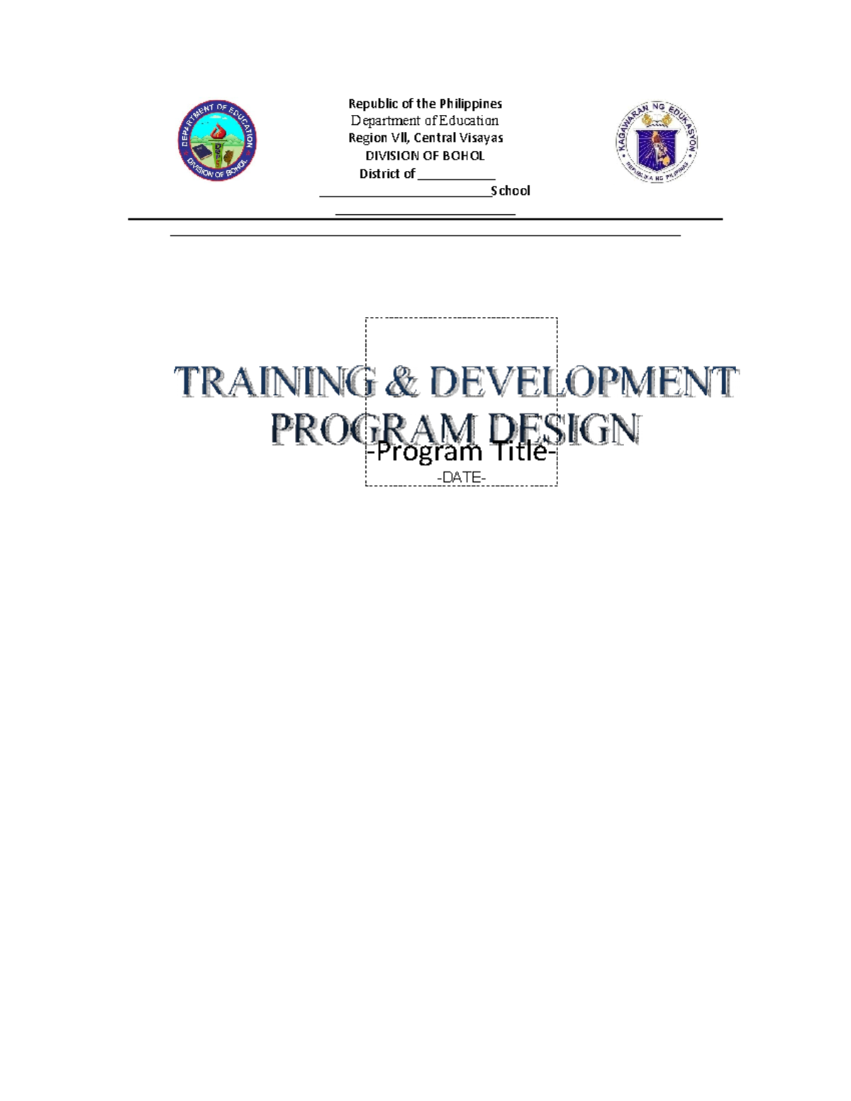 Program- Design- Template -Program Title-DATE- Republic of the ...