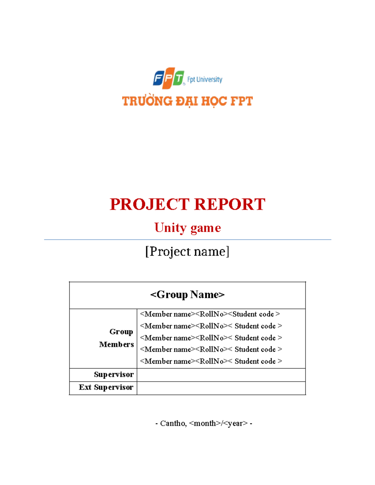 Report Unity game - ffffff - PROJECT REPORT Unity game [Project name ...