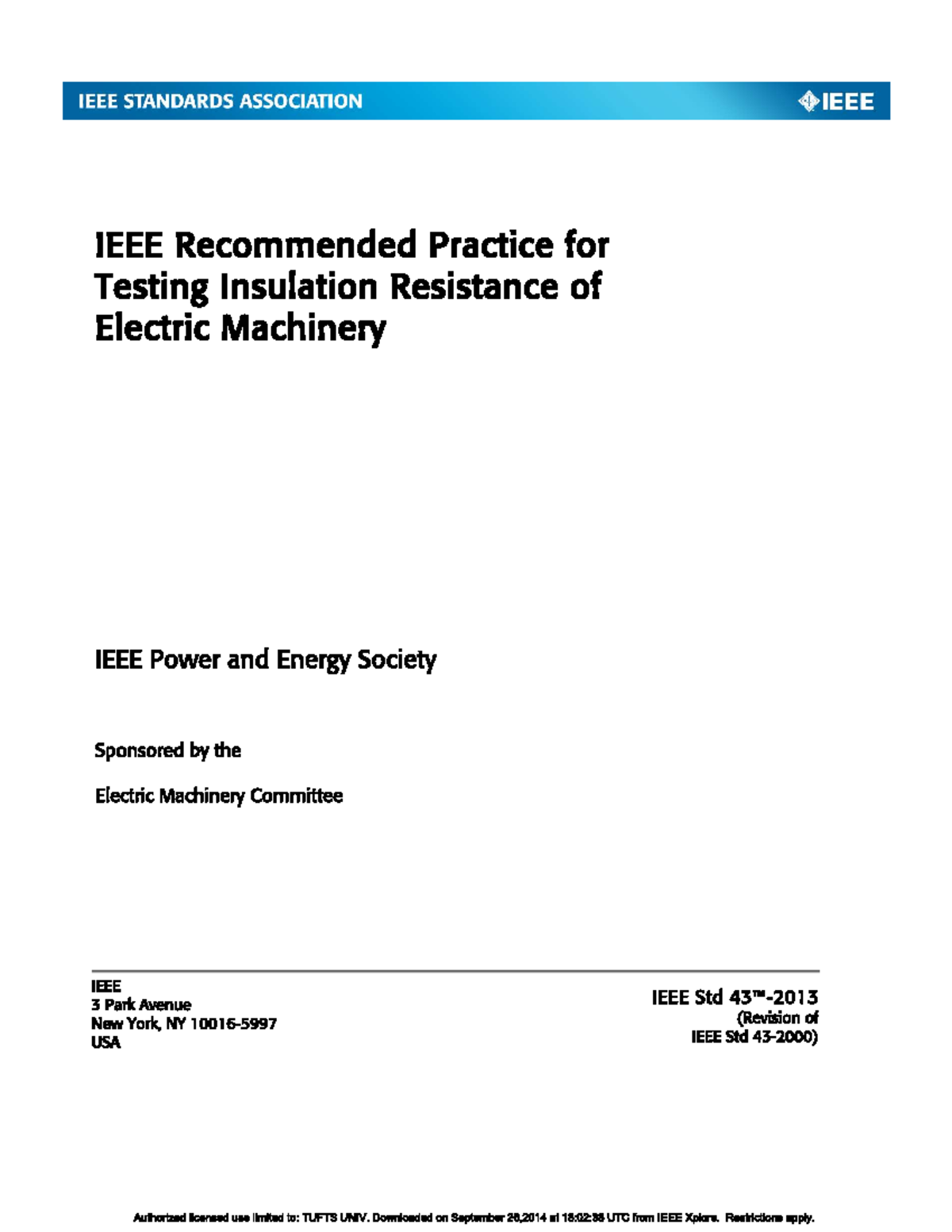 IEEE 43-2013 - Acknowlegements The working group would like to ...