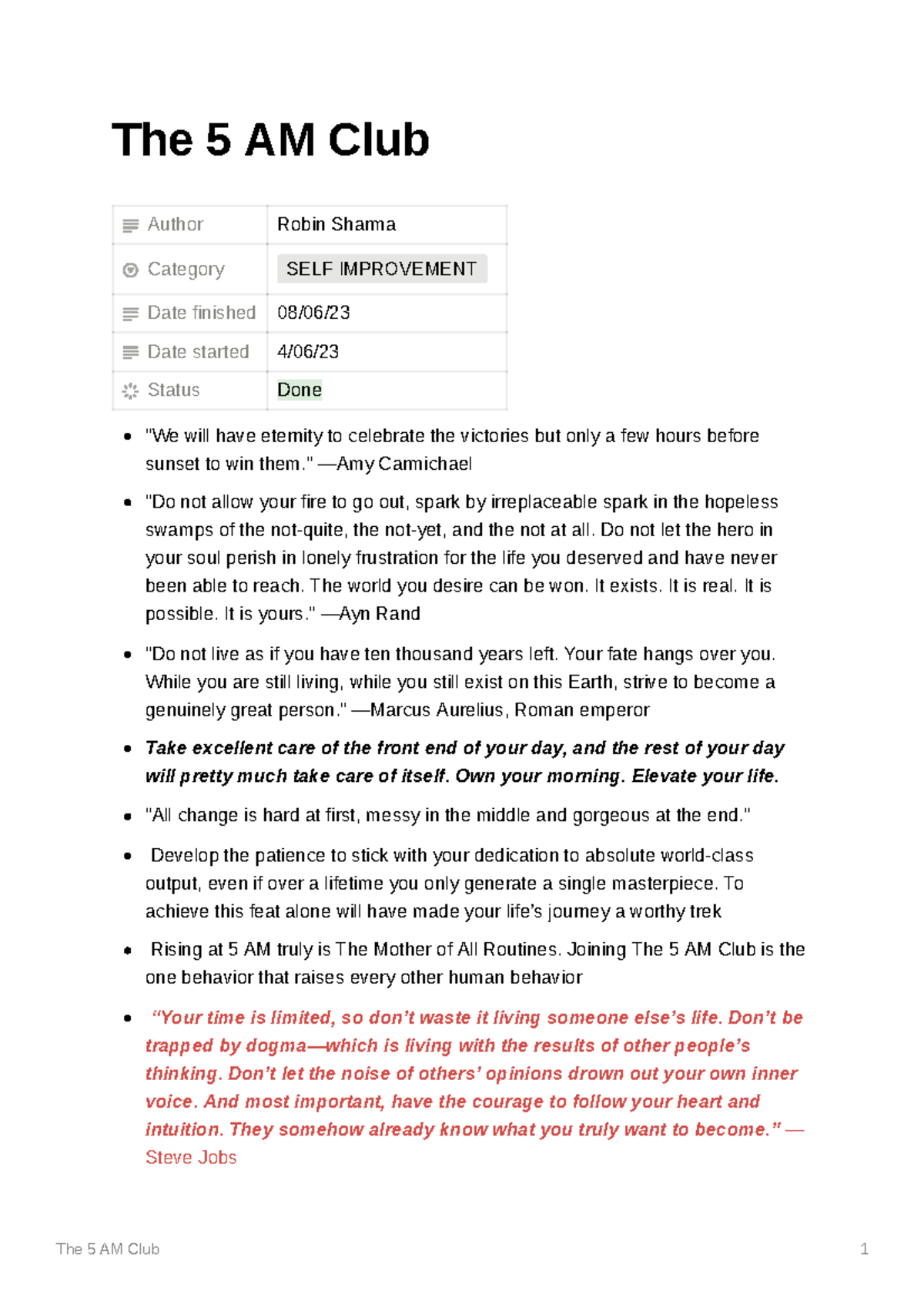 The 5 AM Club - The 5 AM Club Author Robin Sharma Category SELF ...